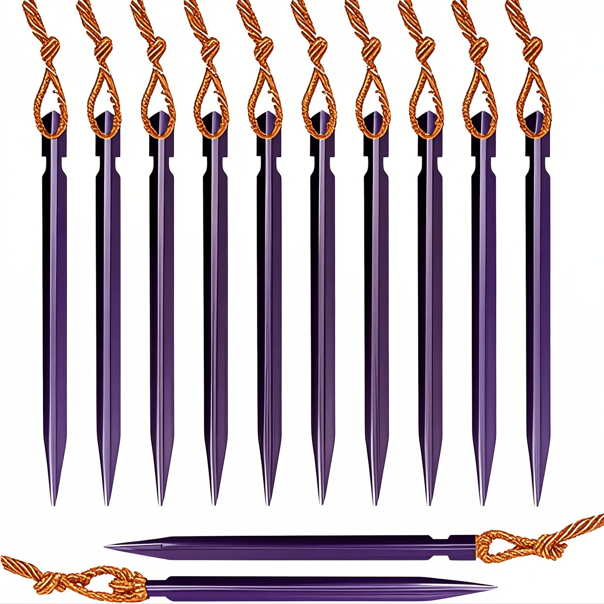 7-inch Ultralight Aluminum Tent Stakes 12-Pack – Tri-Spiral Heavy Duty ...