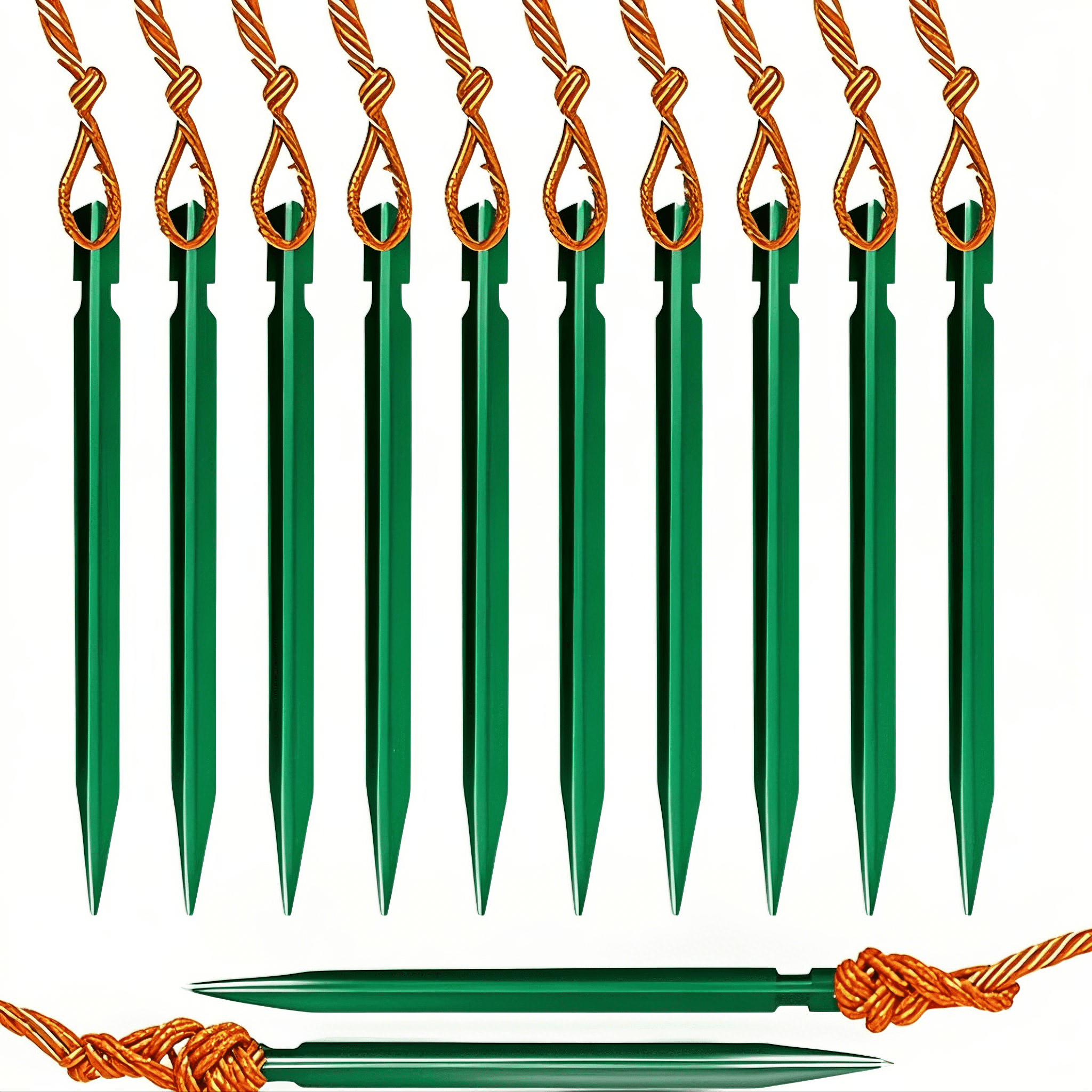 7-inch Ultralight Aluminum Tent Stakes 12-Pack – Tri-Spiral Heavy Duty ...
