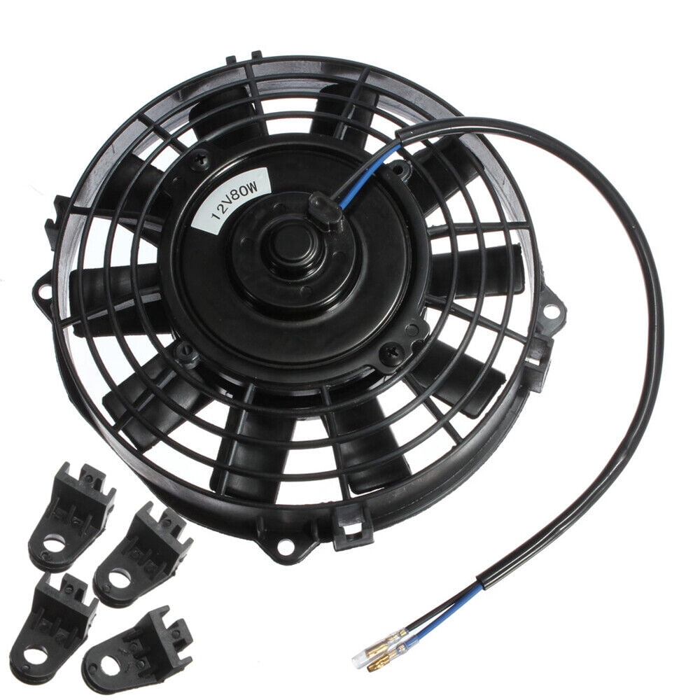 7" inch Universal Slim Fan Push Pull Electric Radiator Cooling 12V 80W ...