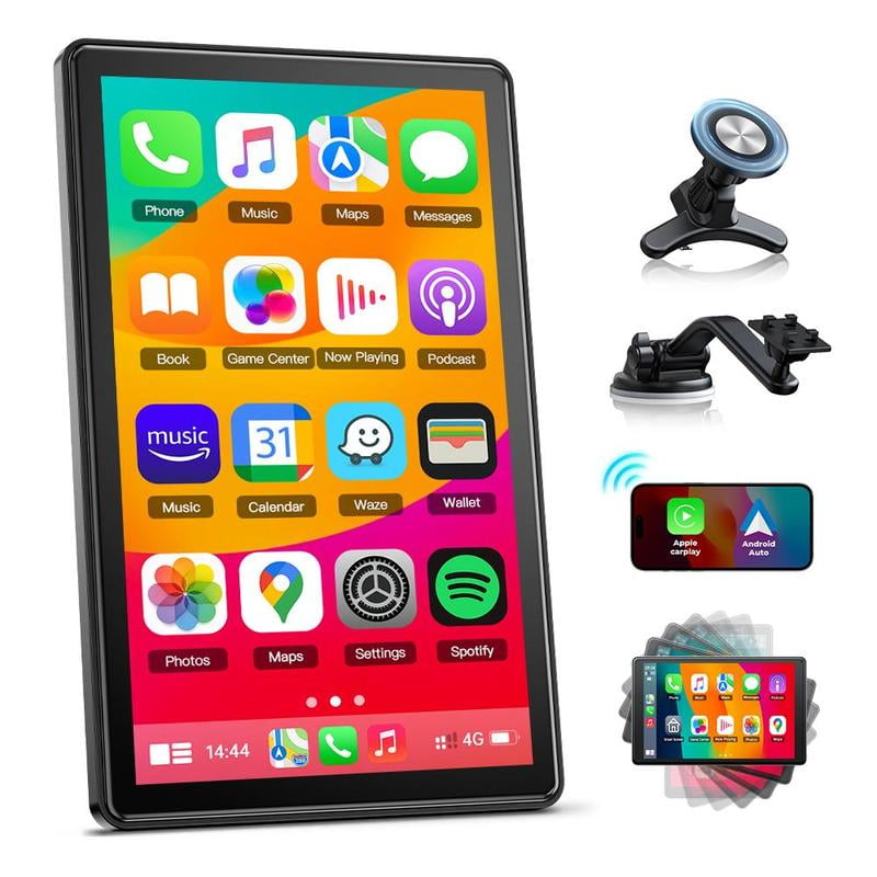 7-inch Wireless Carplay Screen for Car with Magnetic Holder Horizontal ...