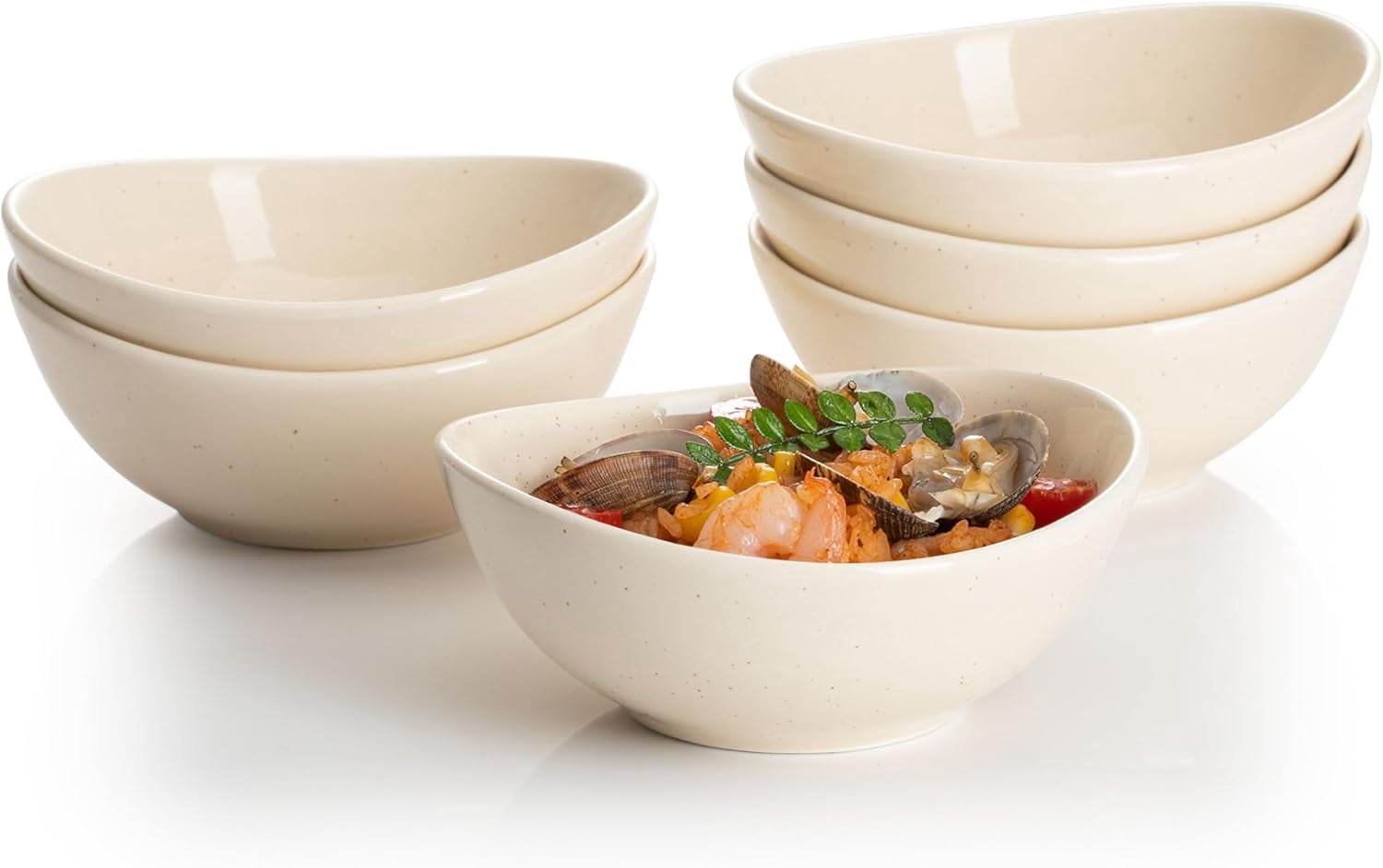 7 inch porcelain 28 ounce bowl set of 6 for soup | cereal | spaghetti ...