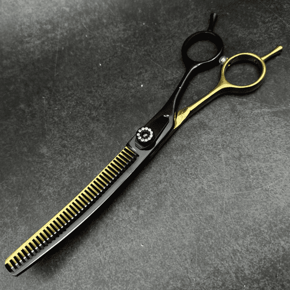 7 inches wingsbro Blackgold Curved Thinning Scissors for Dogs Cats, Pet ...