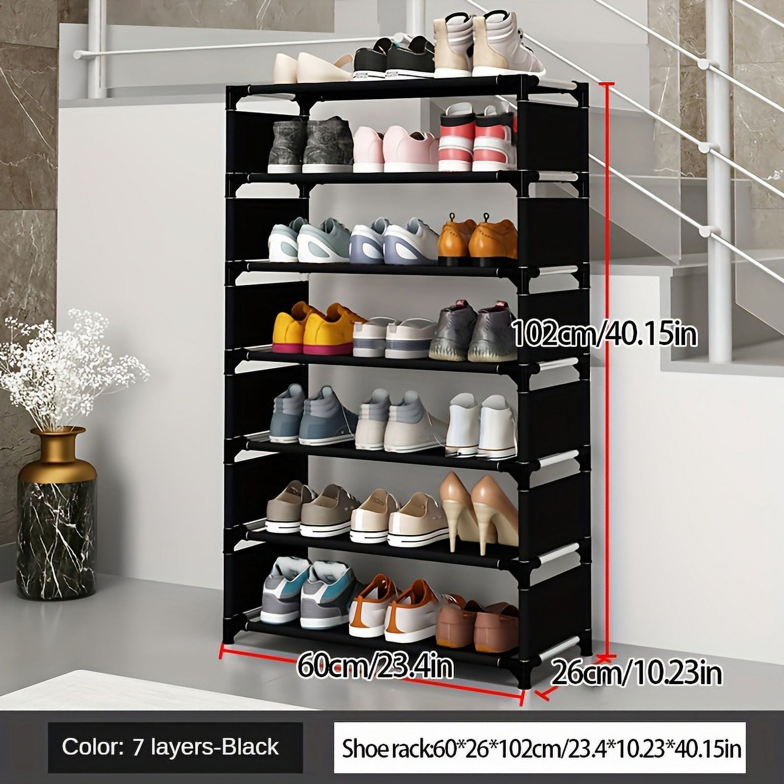 7-layer simple high-rise home shoe rack, dormitory rack, built-in shoe ...