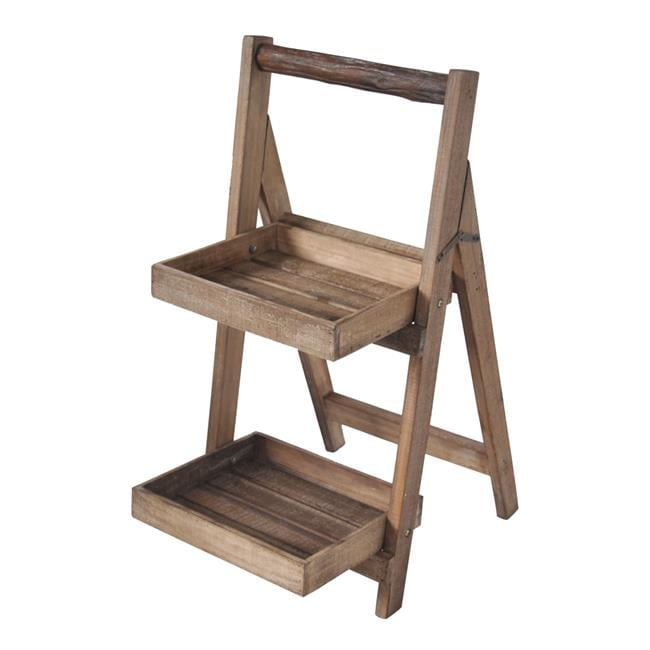 7 lbs 2 Tier Wood Folding Shelf - Walmart.com