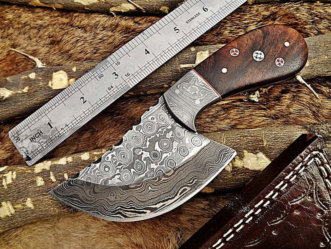 7" long compact Hand Forged Damascus Steel wide blade Knife with 3.5 ...