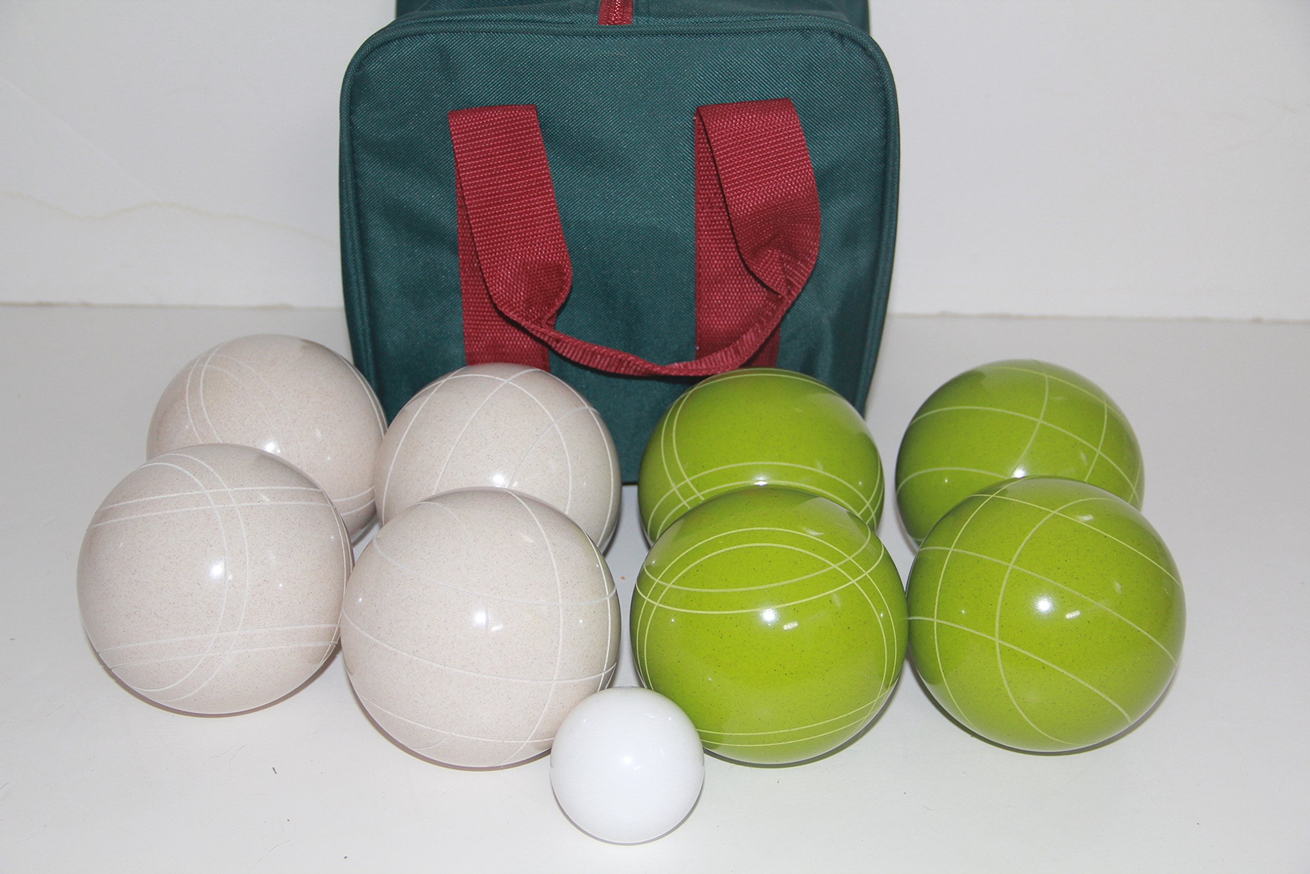 (7 of 22) Epco Bocce Set -110mm White and Green Balls - Walmart.com