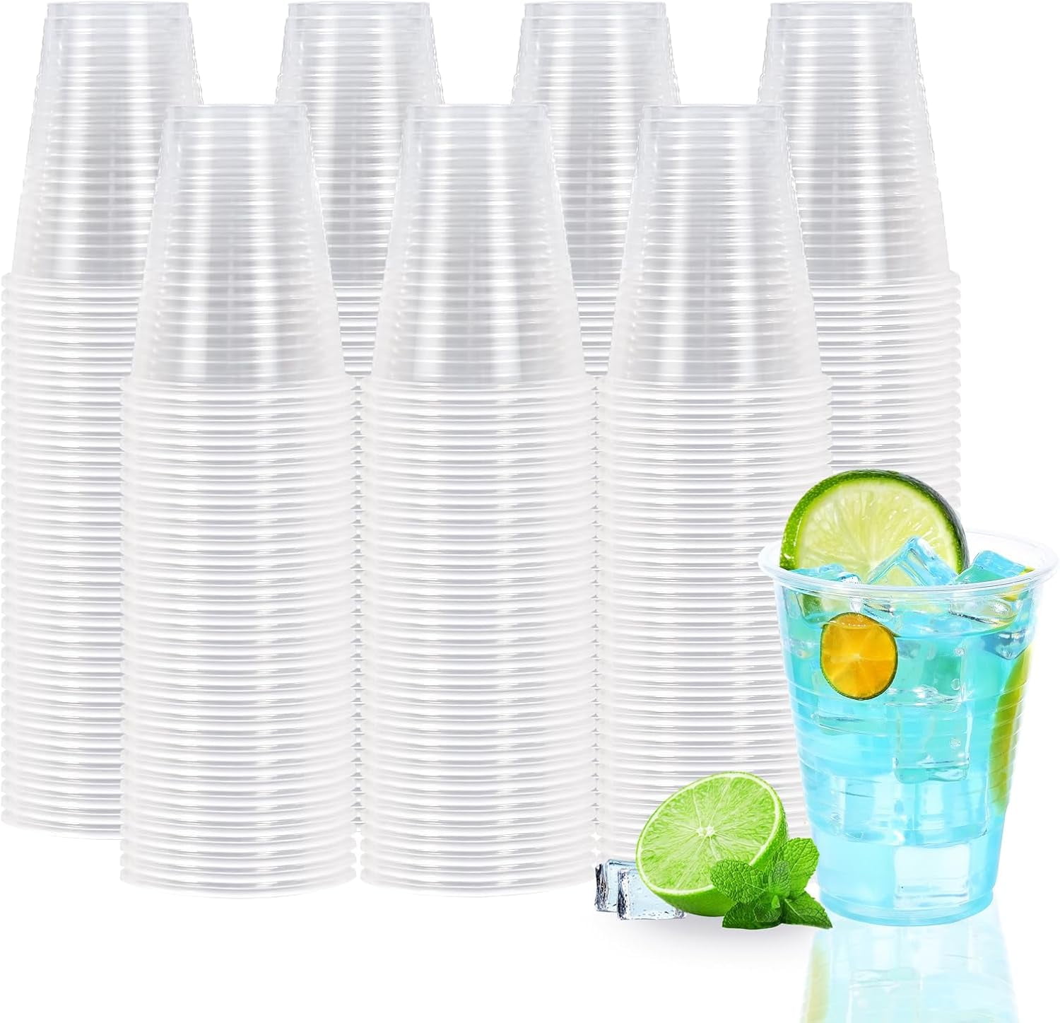7 oz Clear Plastic Cups, 500 Count Bulk, PP Clear Plastic Cups for ...
