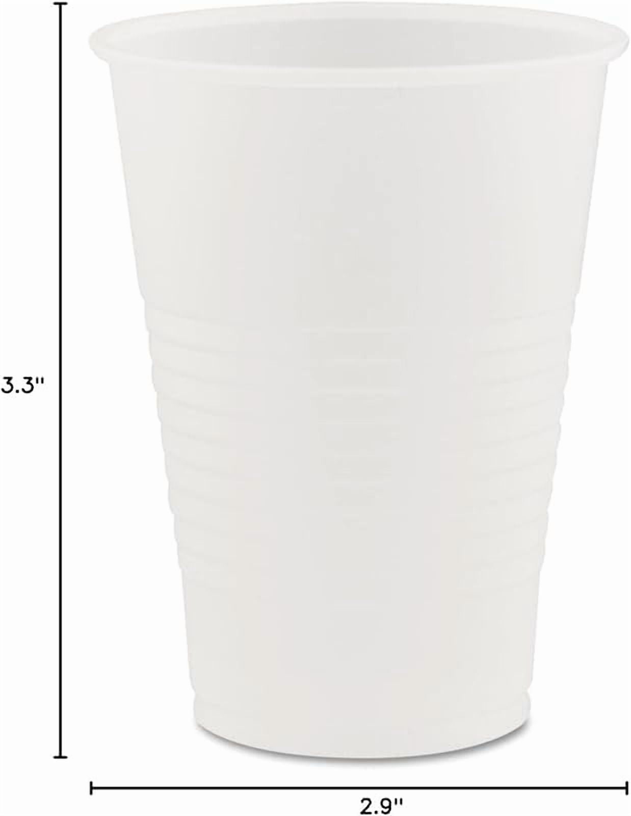 7 oz Clear Translucent Ribbed Plastic Cups, Case of 2500 Disposable PS ...