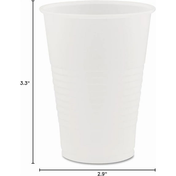 7 oz Clear Translucent Ribbed Plastic Cups, Case of 2500 Disposable PS ...