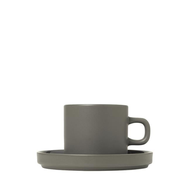 7 oz Pilar Coffee Cups with Saucers, Pewter - Walmart.com