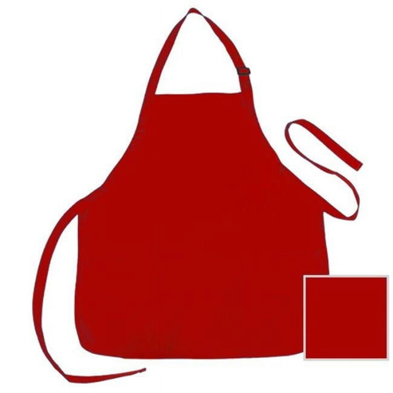 7 oz Poly-Cotton Apron with 3 Pockets, Red - 22 x 24 in. - Case of 72 ...