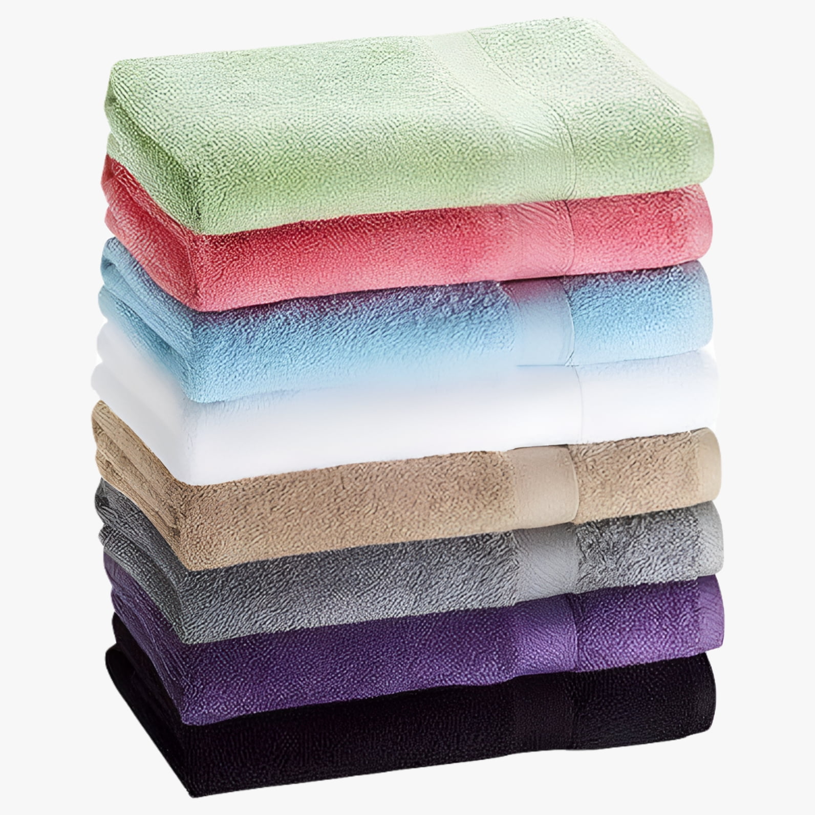 "Soft Large Set: 7-Pack 27""x52"" 100% Cotton Extra-absorbent Bath ...