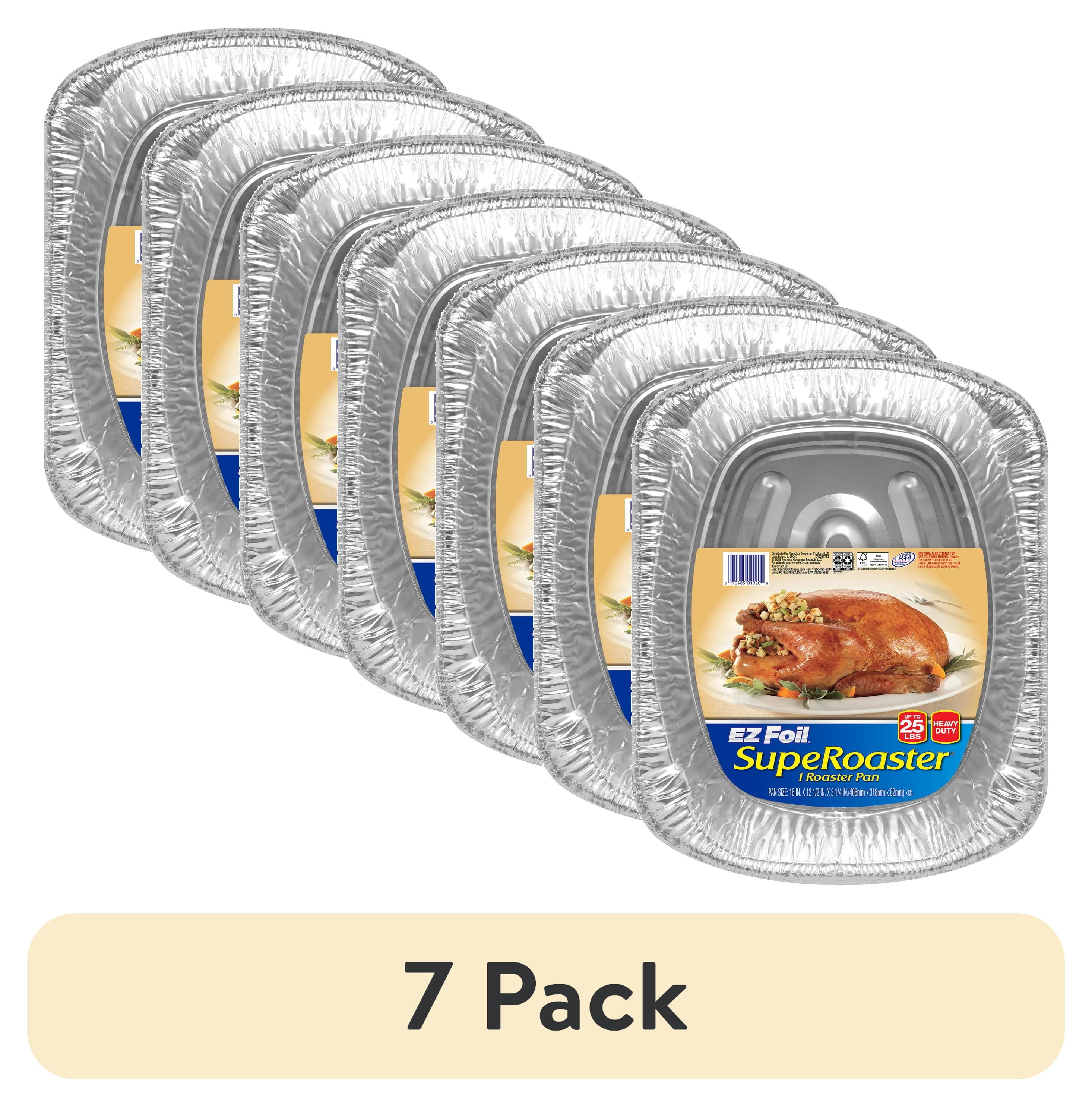 (7 pack) EZ Foil 25 LB Super Roaster Disposable Turkey Pan, 16 x 12.5 x ...