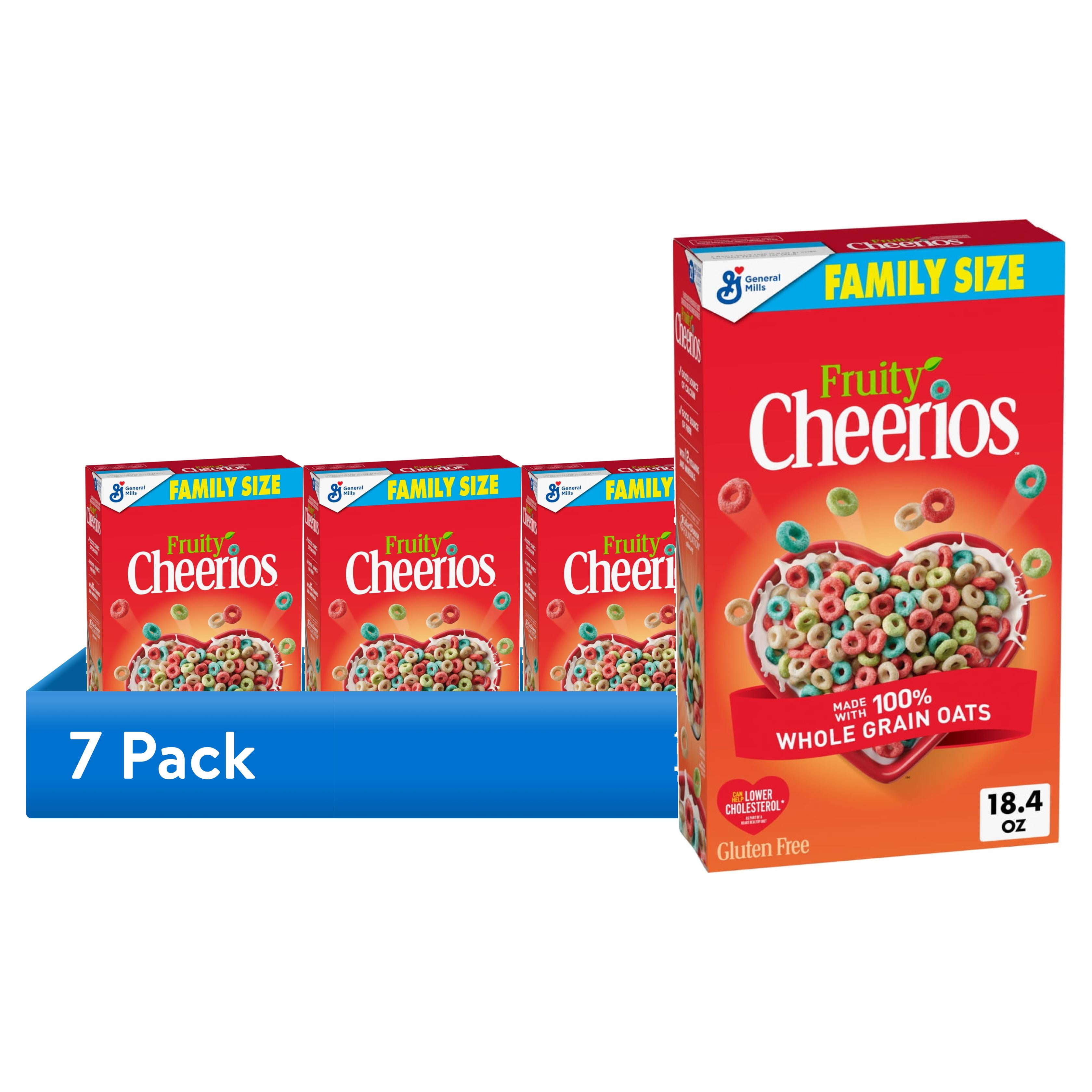 (7 pack) Fruity Cheerios, Heart Healthy Gluten Free Breakfast Cereal ...