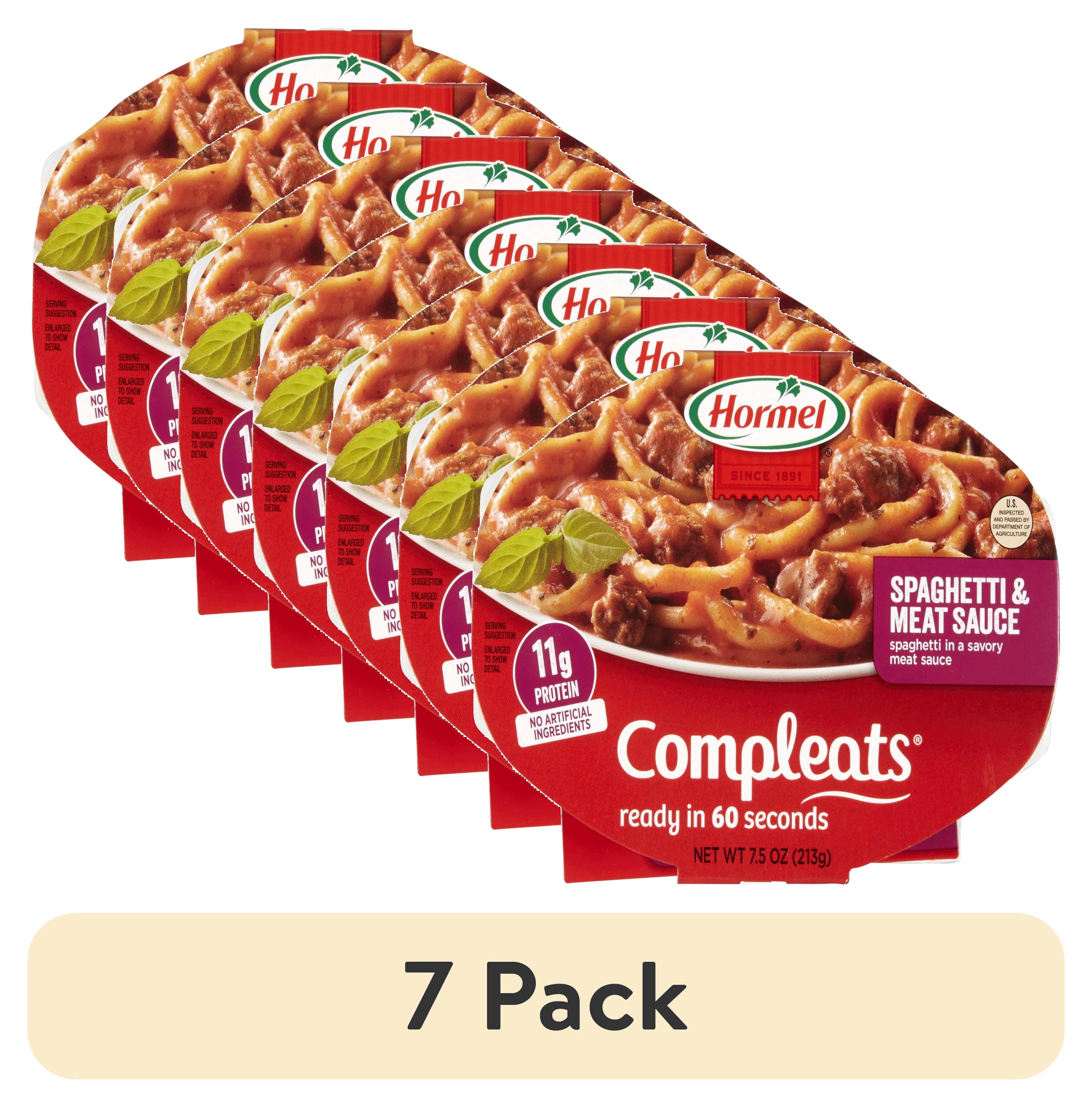 (7 pack) HORMEL COMPLEATS Spaghetti & Meat Sauce, Shelf-Stable, 11 ...