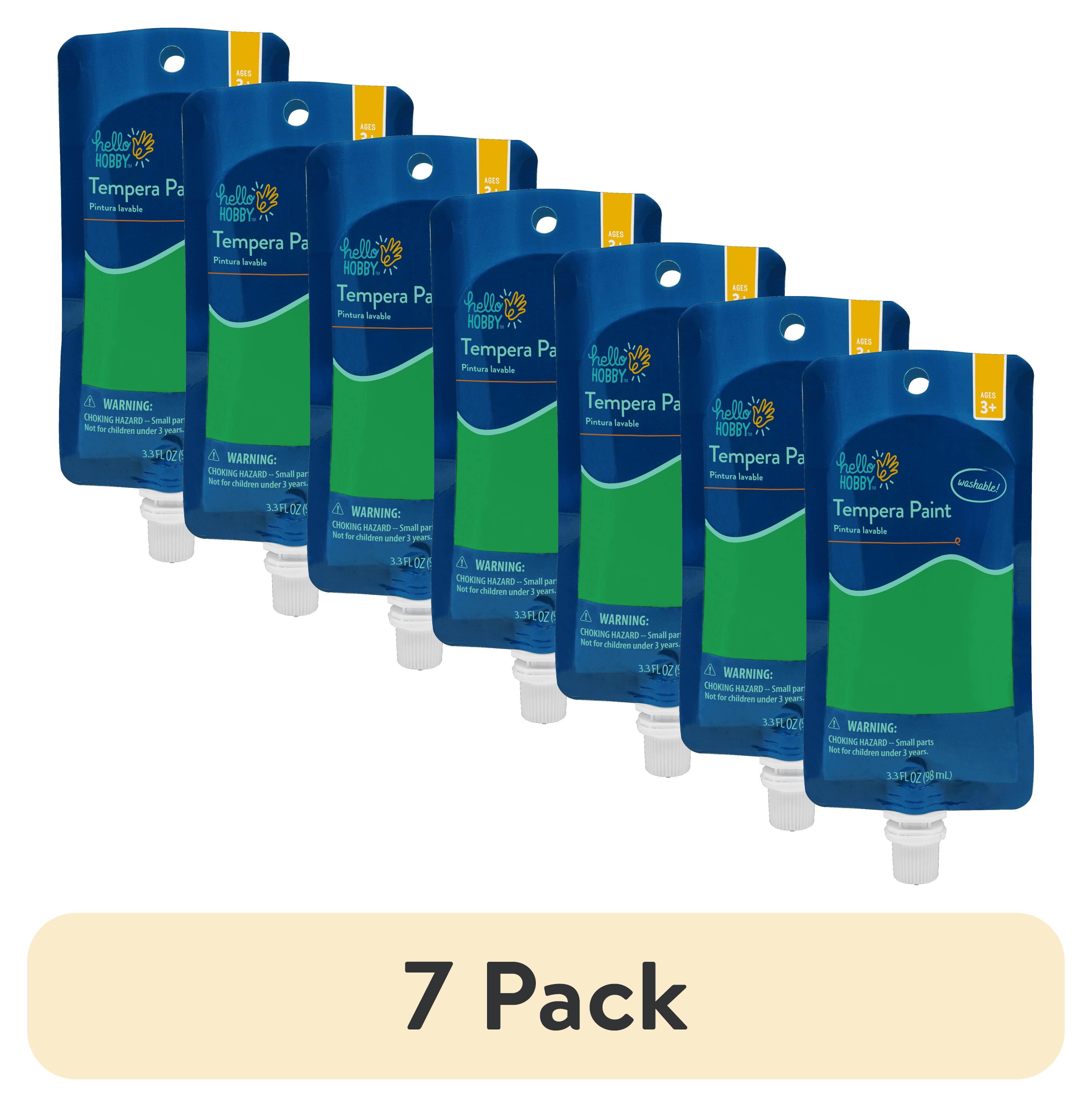 (7 pack) Hello Hobby 3.3 fl oz Green Tempera Paint - Walmart.com