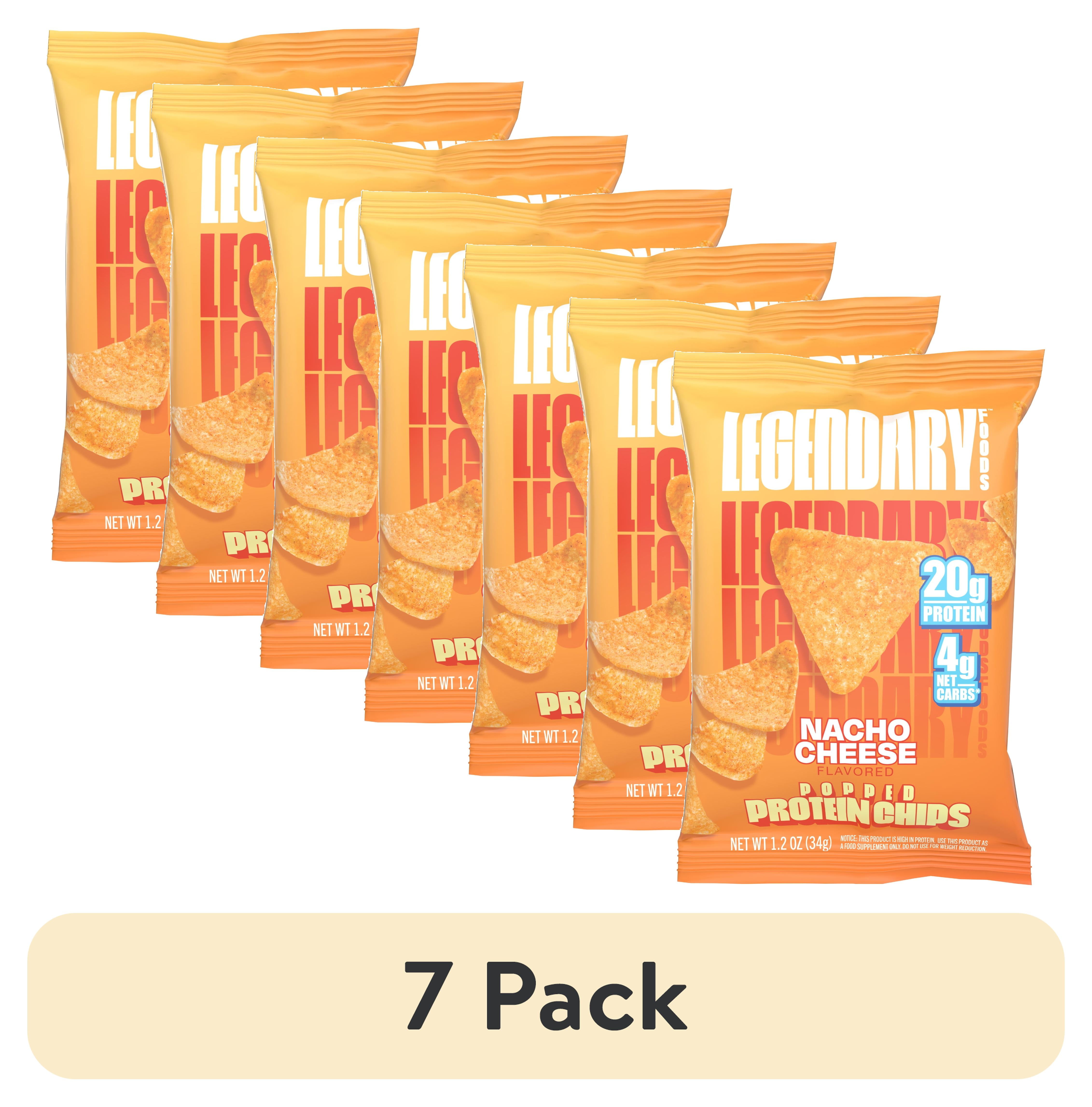 (7 pack) Legendary Popped Protein Chips, 20g Protein, Nacho Cheese, 34g ...