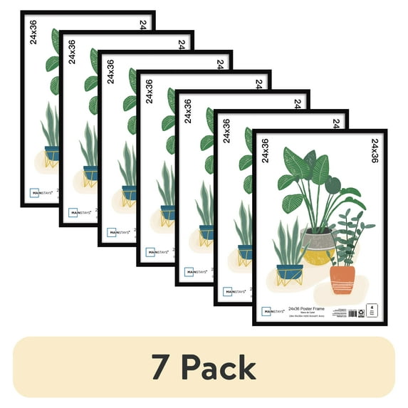 (7 pack) Mainstays – 24x36 Picture Frame – Black Flat Profile Wall ...