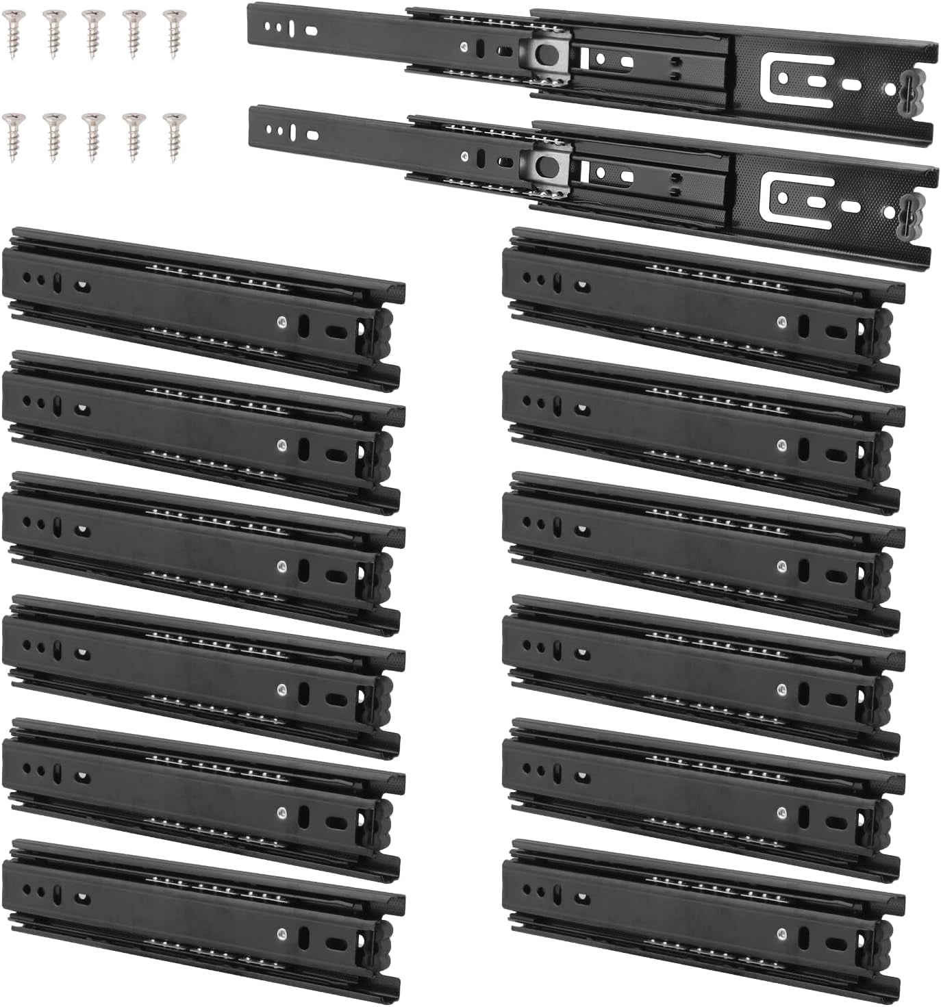 The 7 pair 8 Inch Black Soft Close Drawer Slides, Heavy Duty Drawer ...