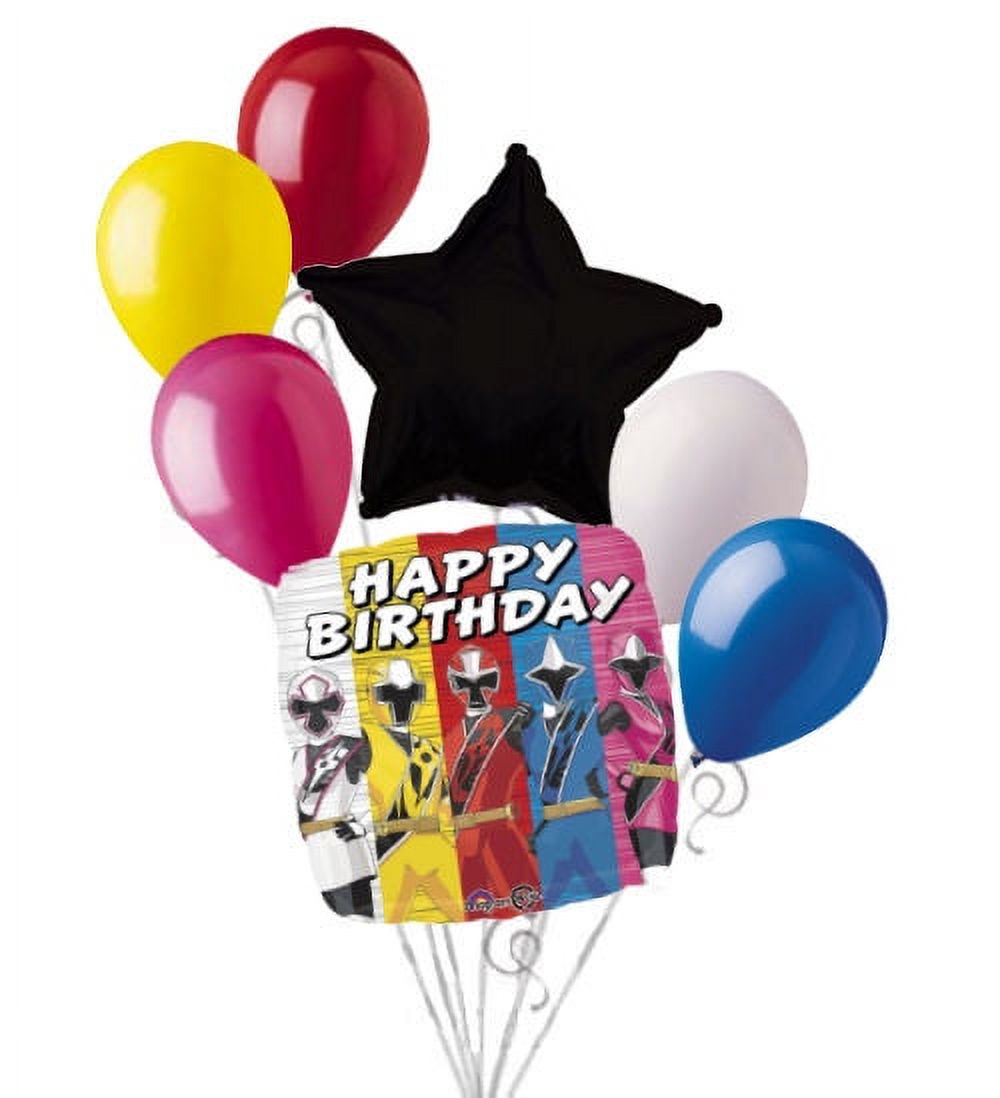 7 pc Power Rangers Ninja Steel Balloon Bouquet Party Decoration ...