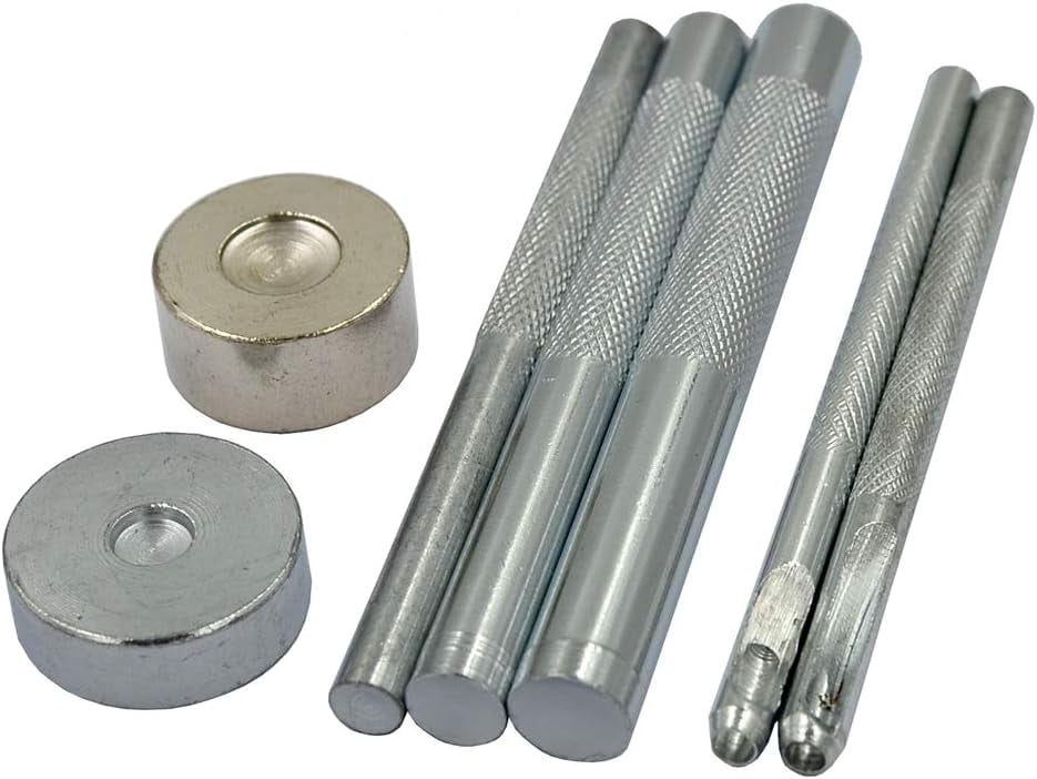 7 pcs Metal Domed Rivet Fixing Setting Tool Spike Rivets Setter ...