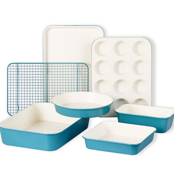 7-piece Nonstick Ceramic Baking Pans Set - Bakeware Sets Including ...