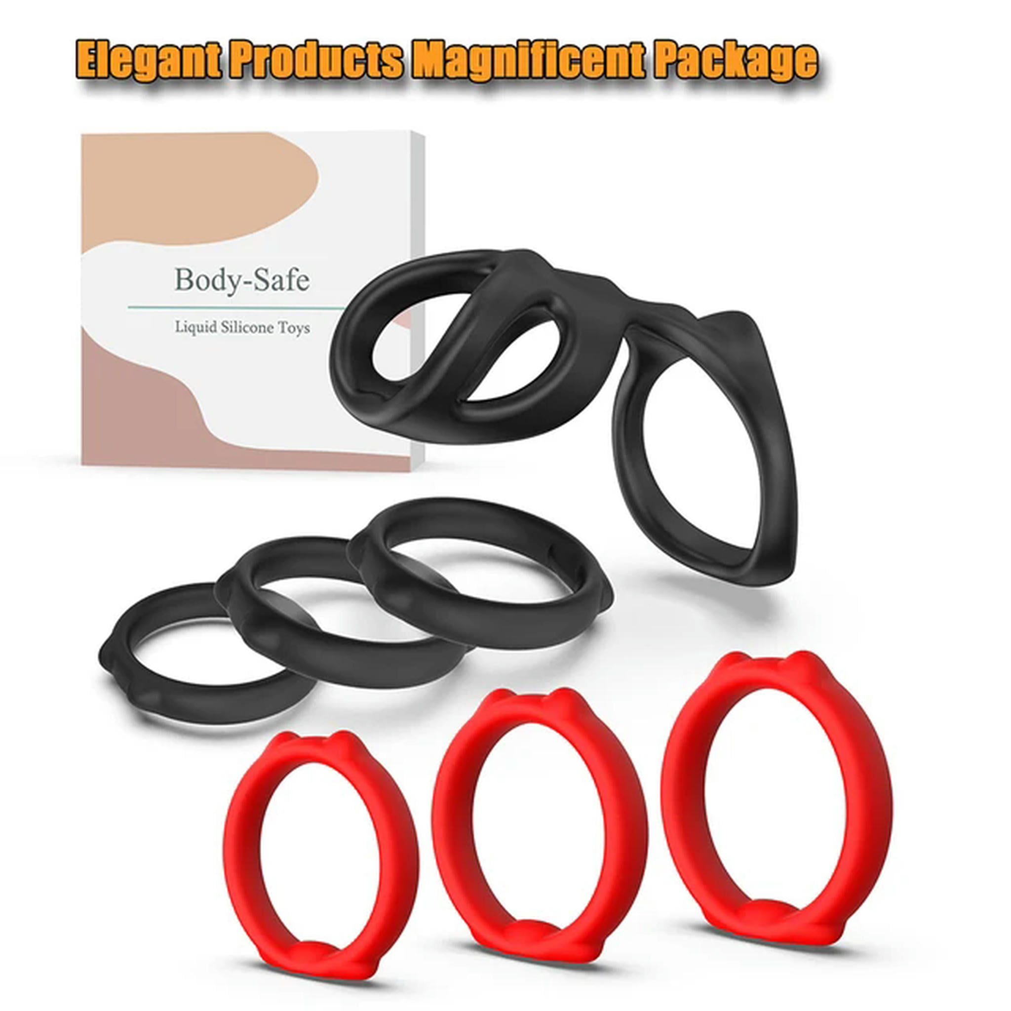 7 Pieces Set Penis Ring Delayed Ejaculation Adult Penis Enlargement