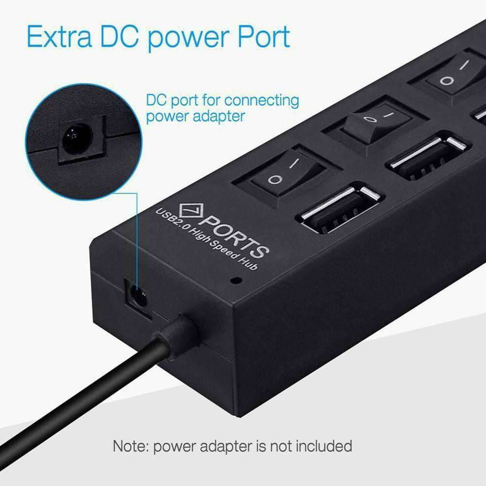 7-port high-speed usb 2. 0 hub with over-current protection, plug and ...