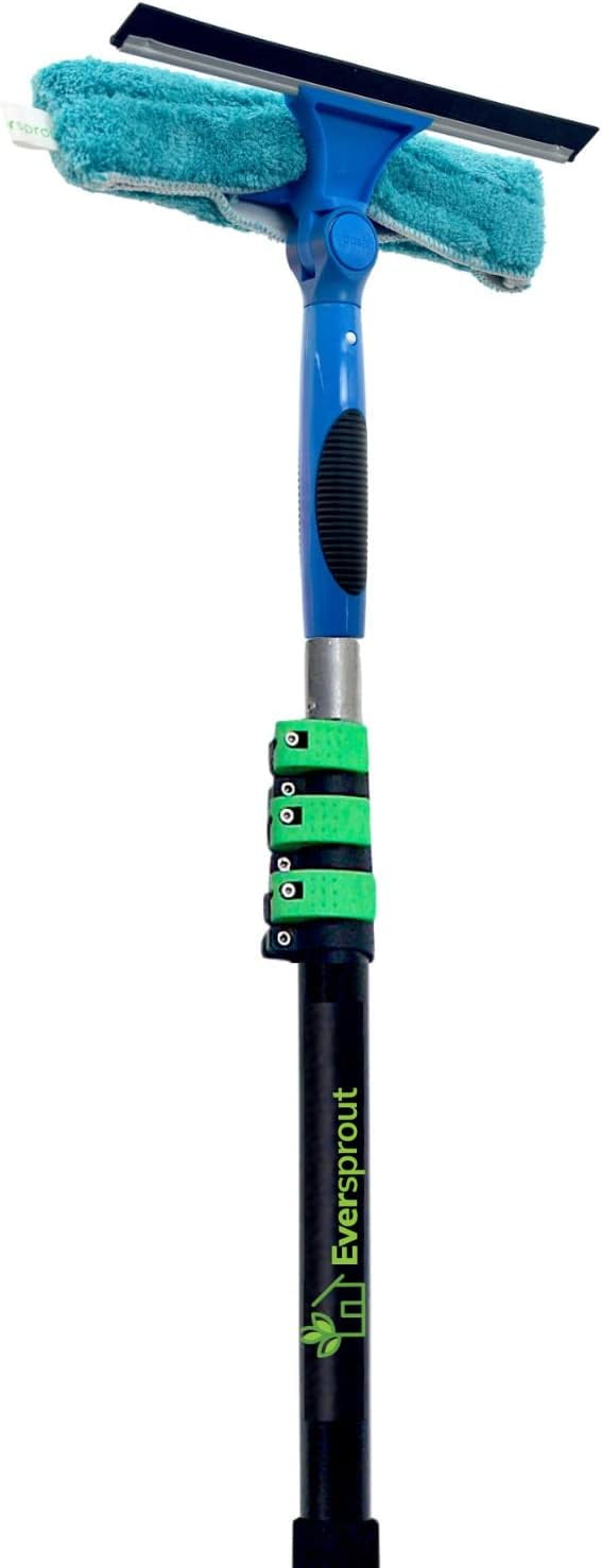 7-to-24 Foot Swivel Squeegee and Microfiber Window Scrubber (30+ Foot ...