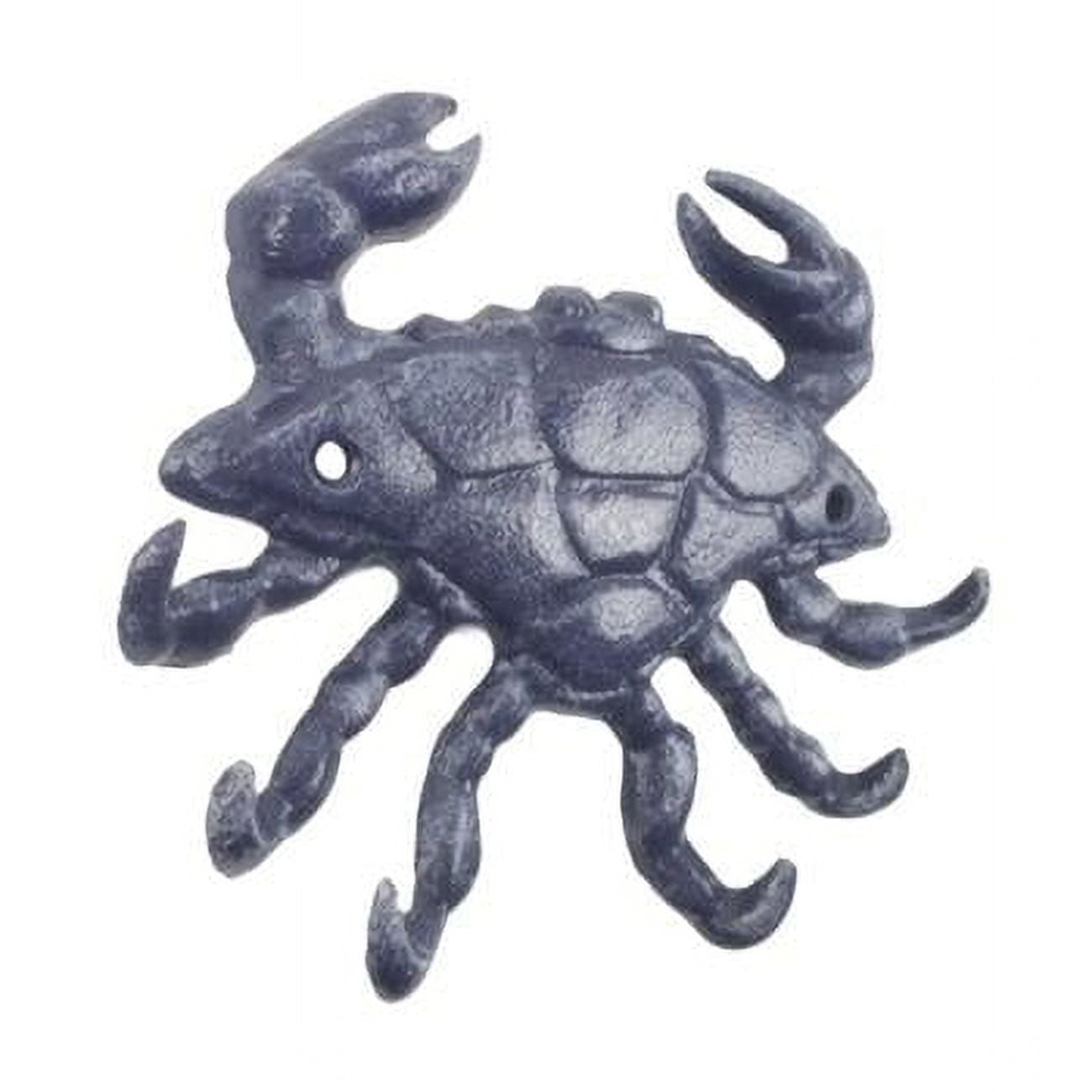 7 x 1.5 x 6 in. Rustic Dark Blue Cast Iron Decorative Crab with Six ...