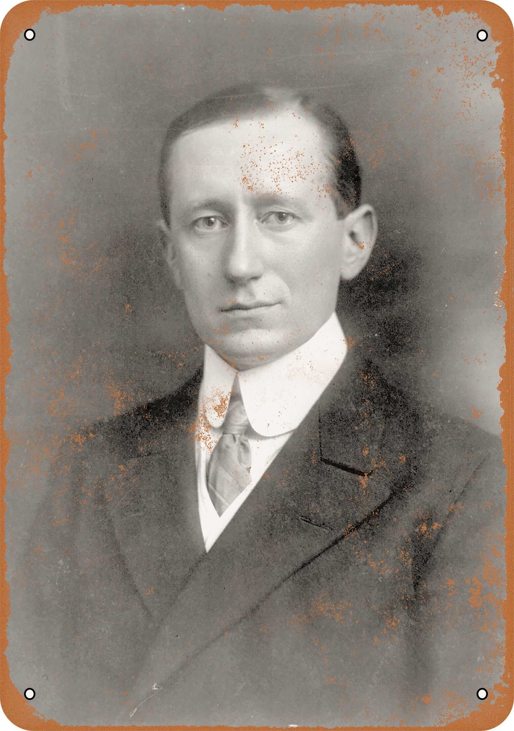 7 x 10 METAL SIGN - 1908 Guglielmo Marconi Portrait - Vintage Rusty ...