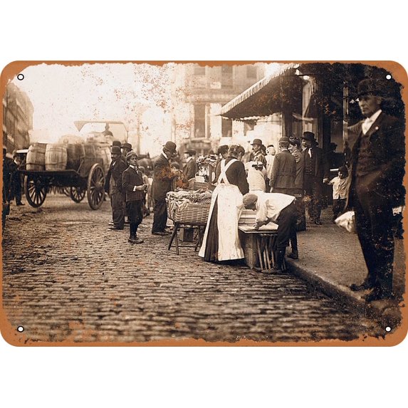 7 x 10 METAL SIGN - 1909 Boston Market - Vintage Rusty Look - Walmart.com