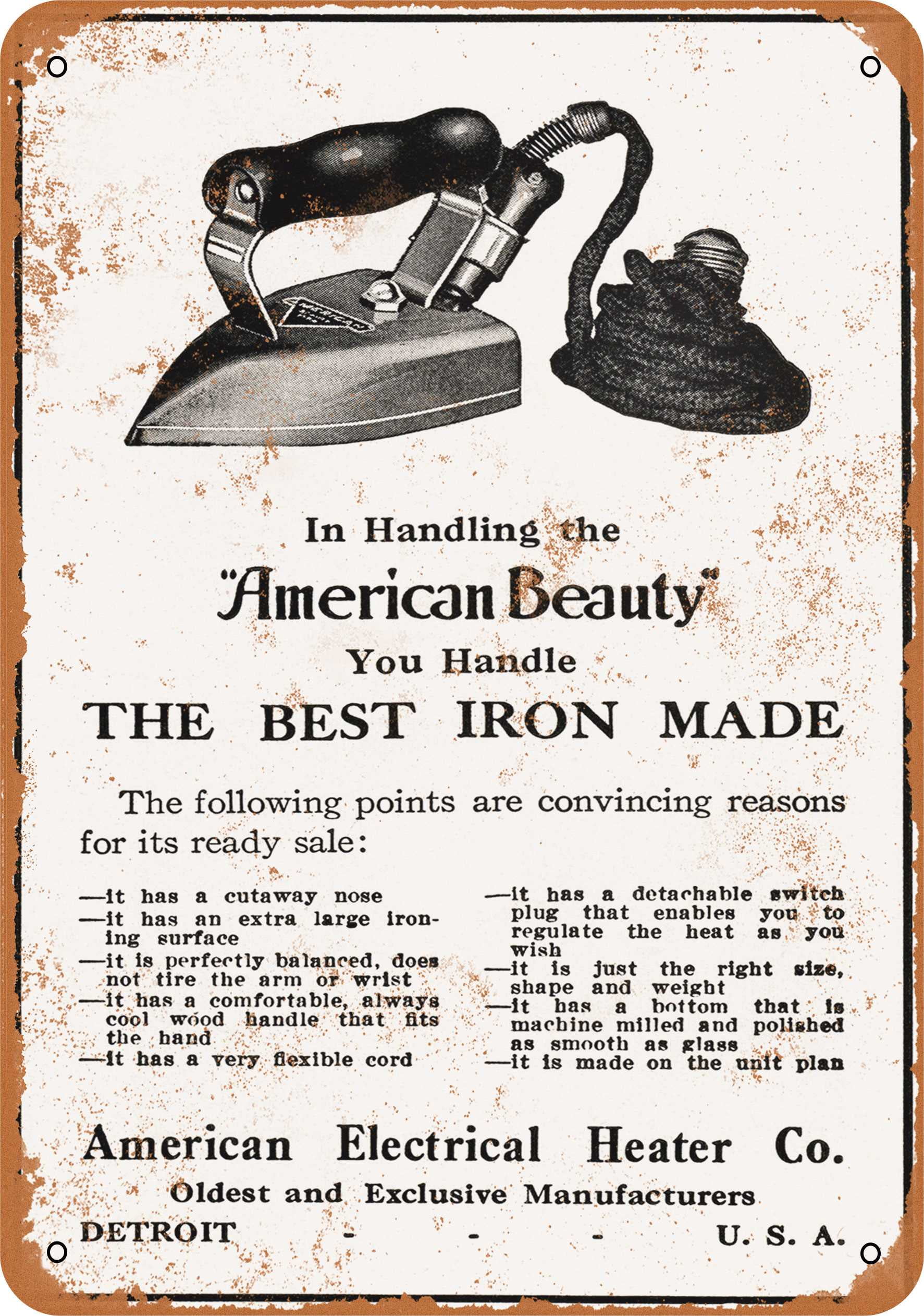 7 x 10 METAL SIGN - 1917 American Beauty Irons - Vintage Rusty Look ...