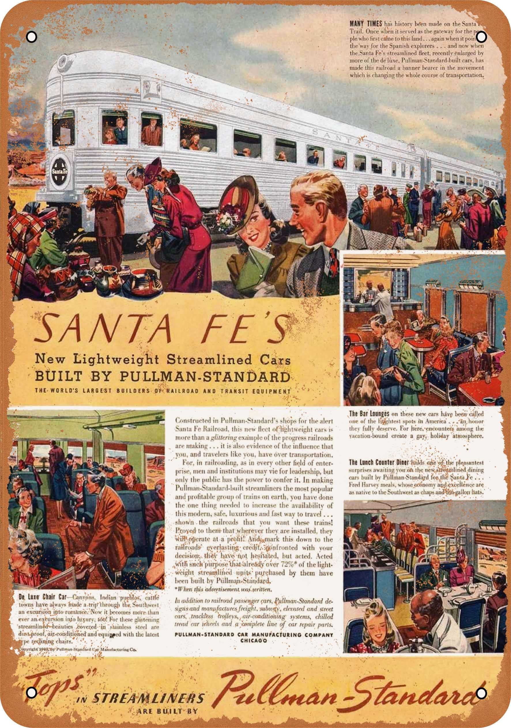 7 x 10 METAL SIGN - 1940 Streamlined Pullman Railroad Cars - Vintage ...