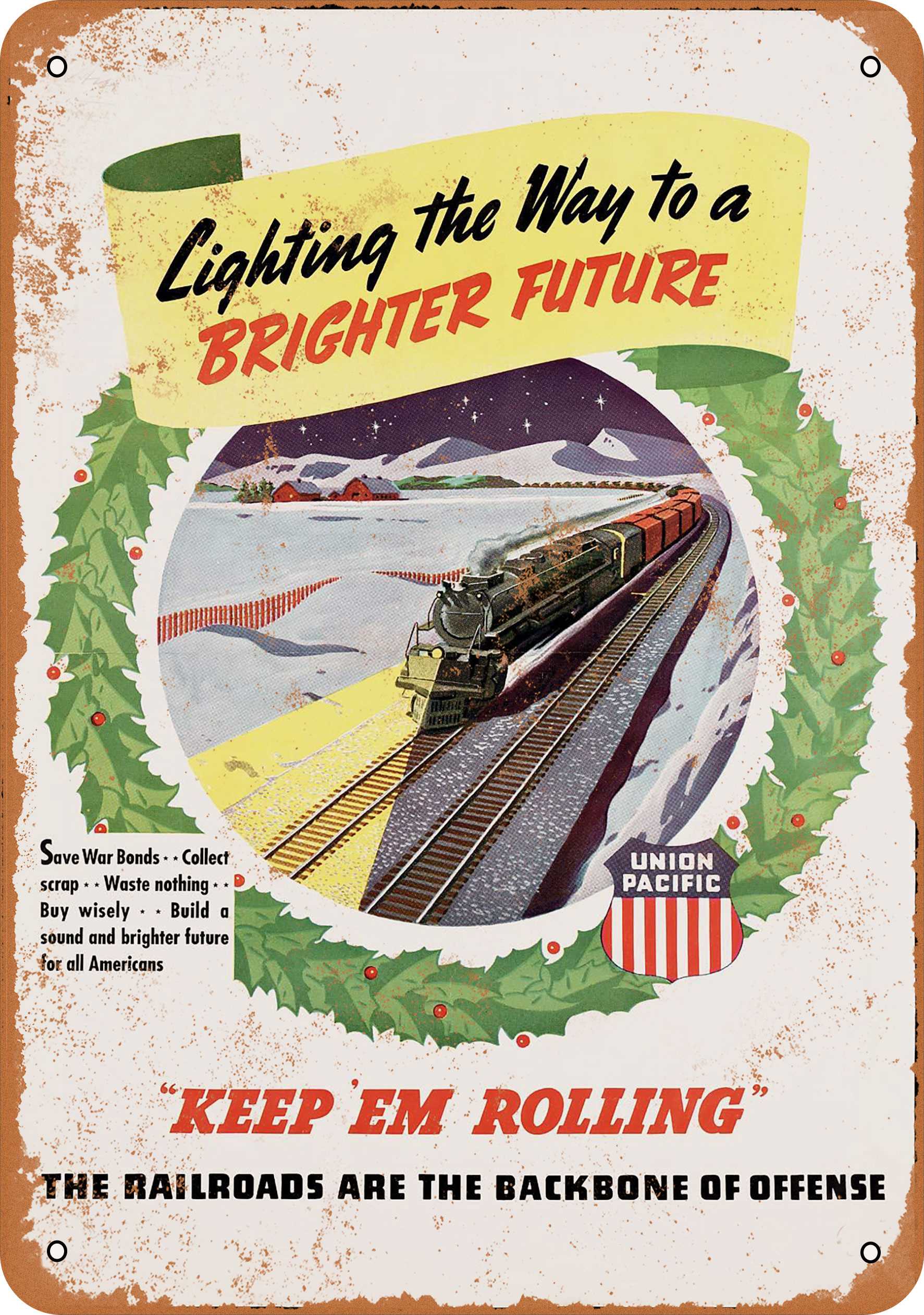 7 x 10 METAL SIGN - 1943 Union Pacific Railroad Backbone of Offense ...