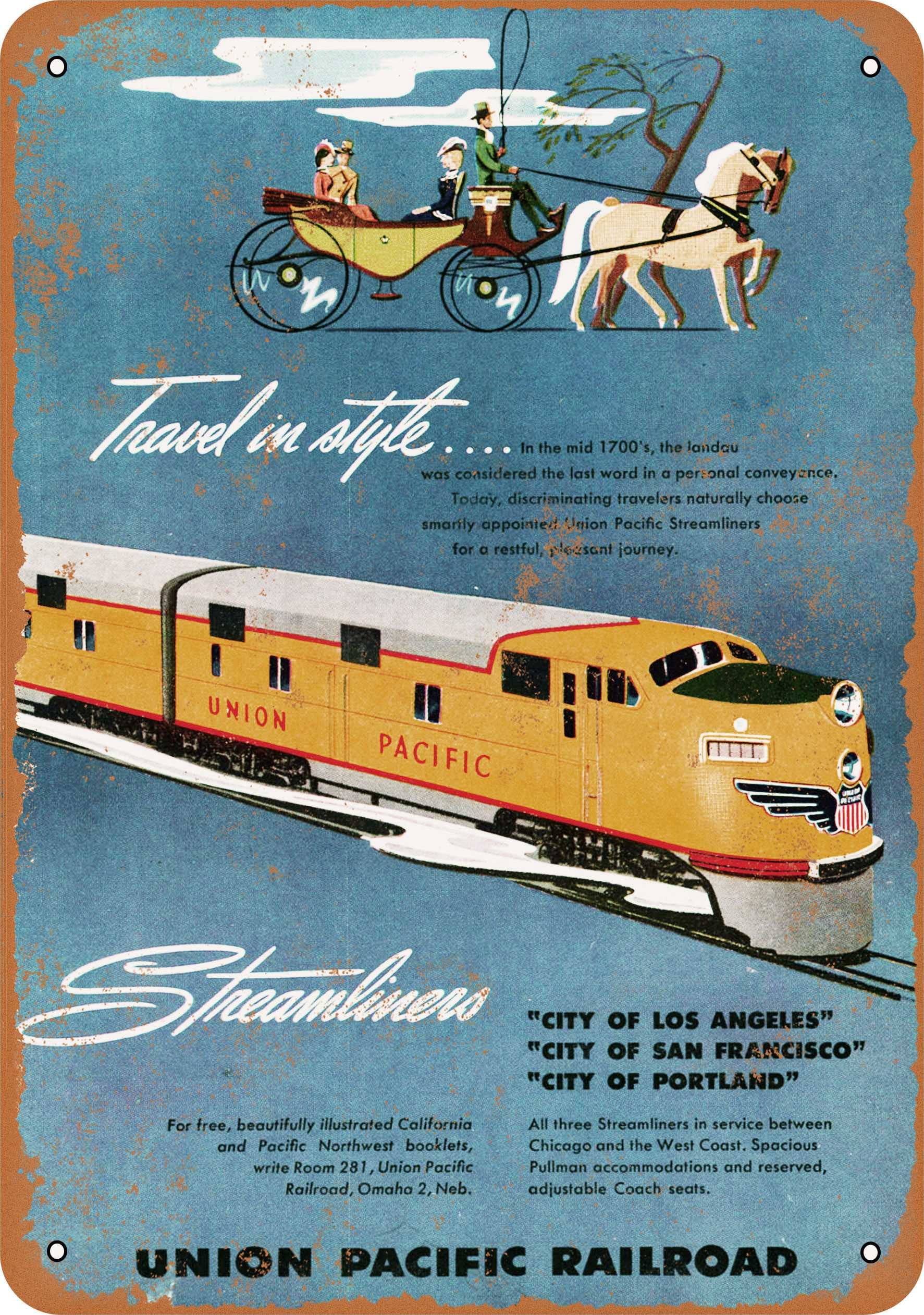 7 x 10 METAL SIGN - 1949 Union Pacific Streamliners - Vintage Rusty ...