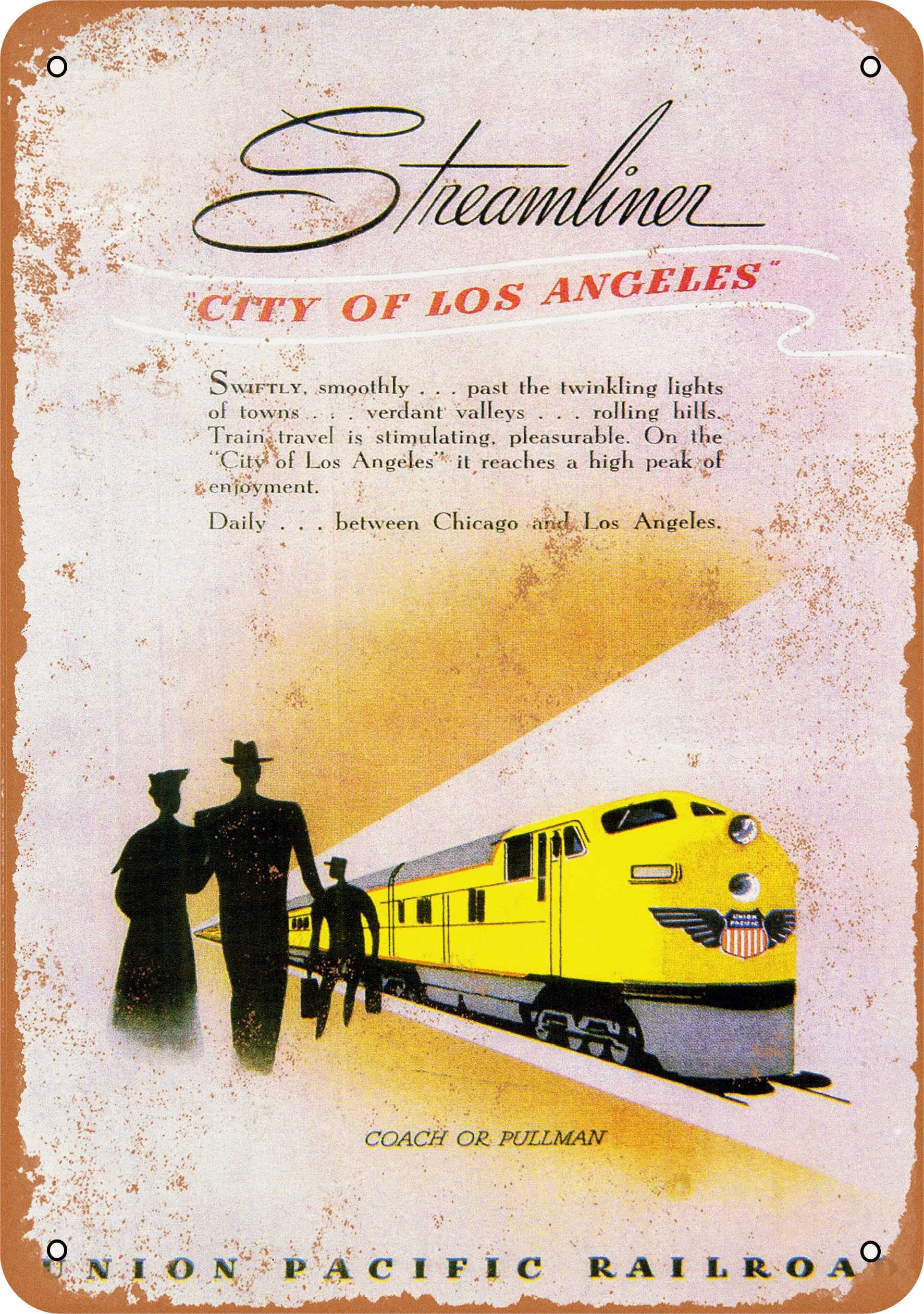 7 x 10 METAL SIGN - 1952 Union Pacific Streamliners - Vintage Rusty Look - Walmart.com