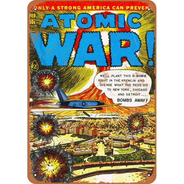 7 x 10 METAL SIGN - 1953 Atomic War Comic - Vintage Rusty Look ...