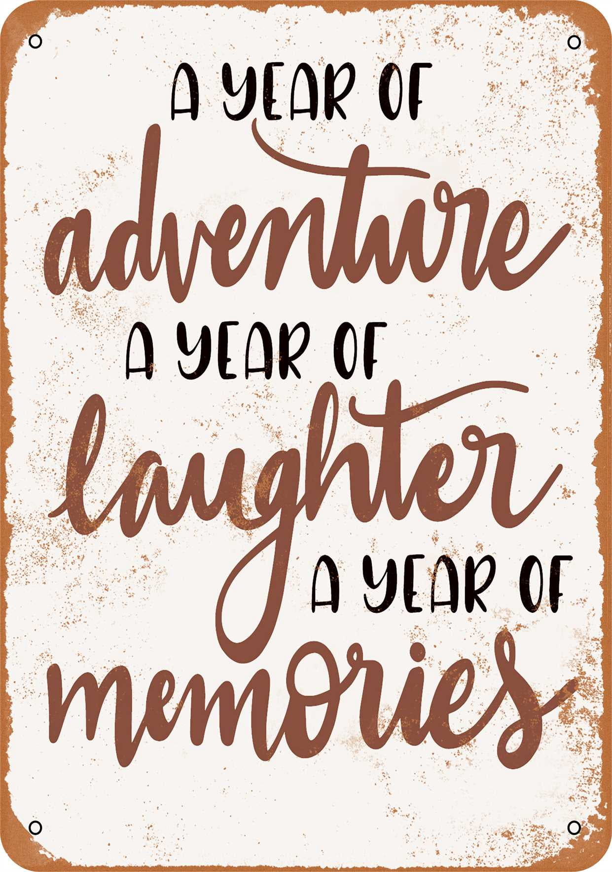 7 x 10 METAL SIGN - A Year of Adventure - Vintage Rusty Look - Walmart.com