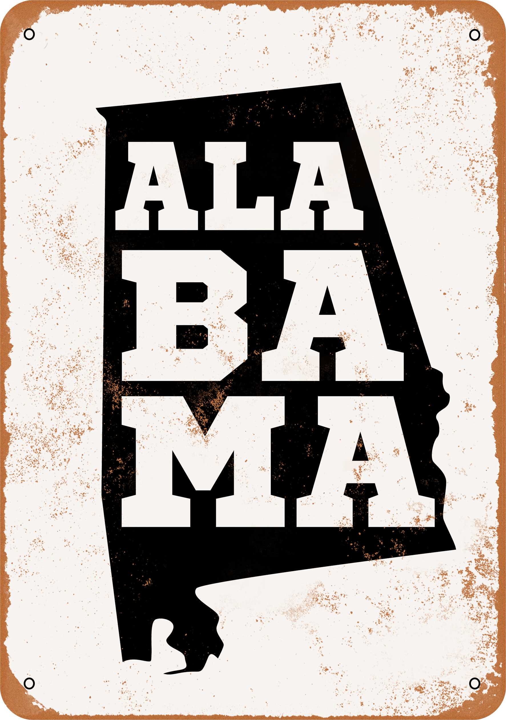 7 x 10 METAL SIGN - Alabama State 3 - Vintage Rusty Look - Walmart.com
