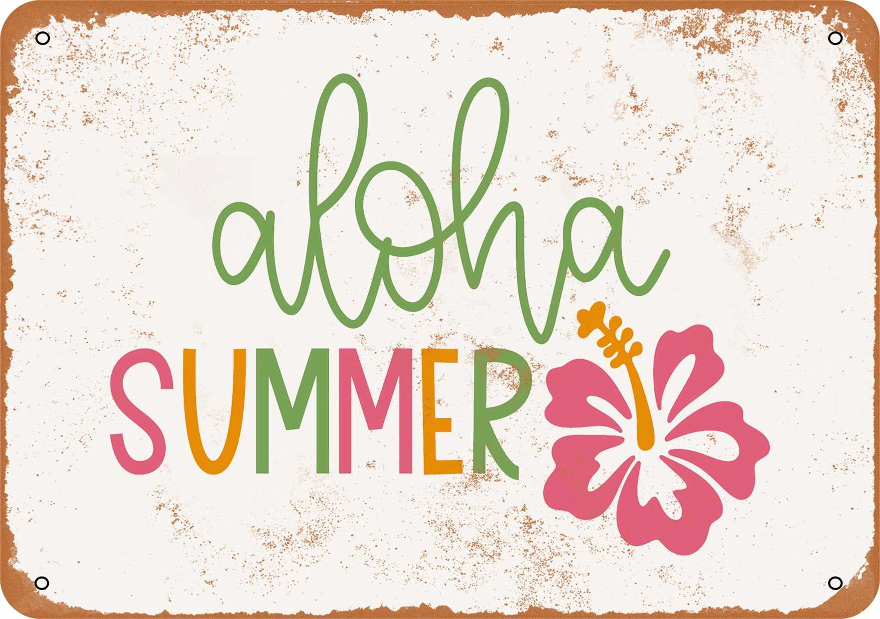 7 x 10 METAL SIGN - Aloha Summer 2 - Vintage Rusty Look - Walmart.com