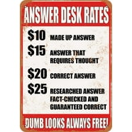 SignMission Z2-Answer Desk 12 x 8 in. Answer Desk Novelty Sign ...