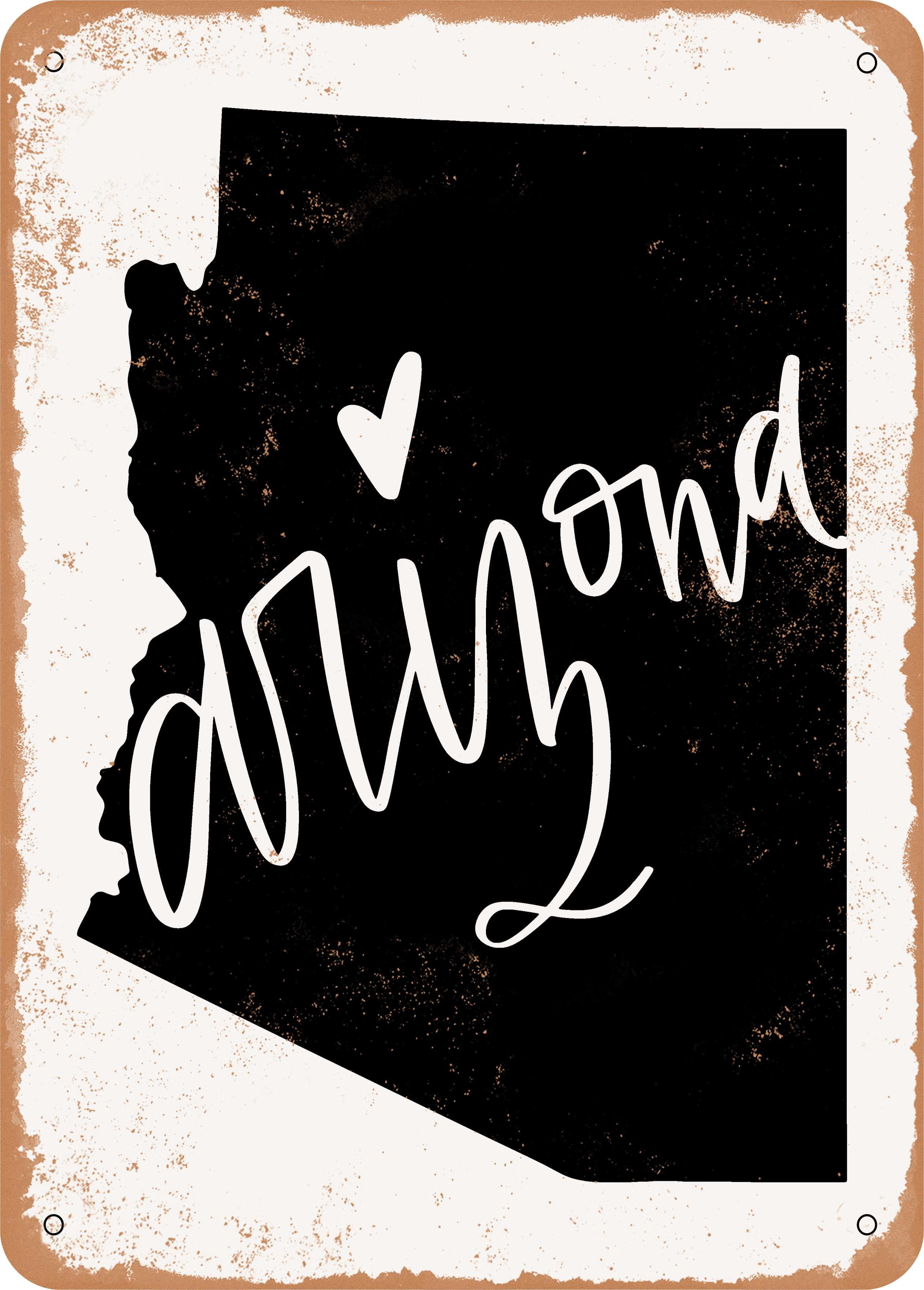 7 x 10 METAL SIGN - Arizona Heart - Vintage Rusty Look - Walmart.com