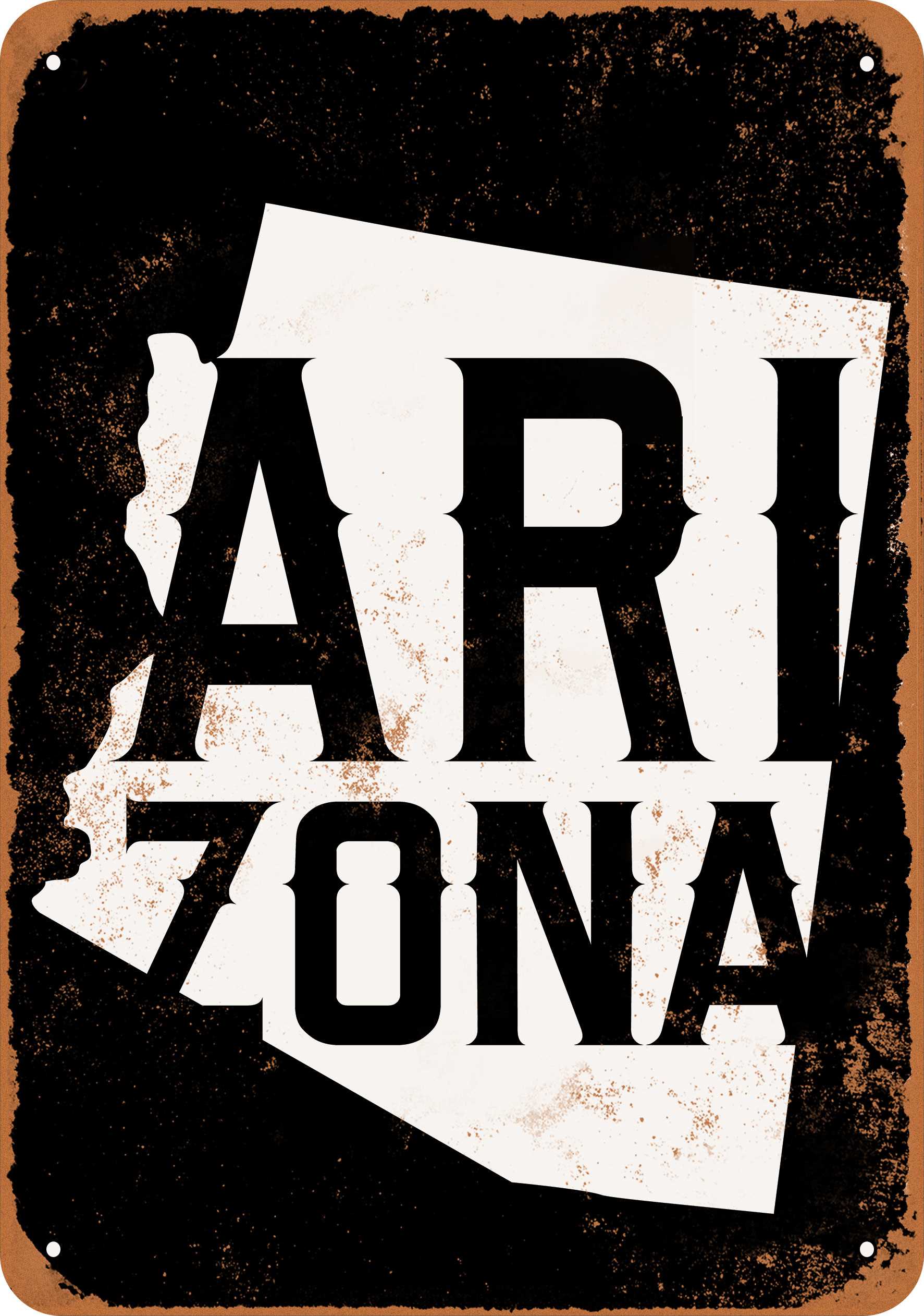 7 x 10 METAL SIGN - Arizona State 4 (Dark Background) - Vintage Rusty ...