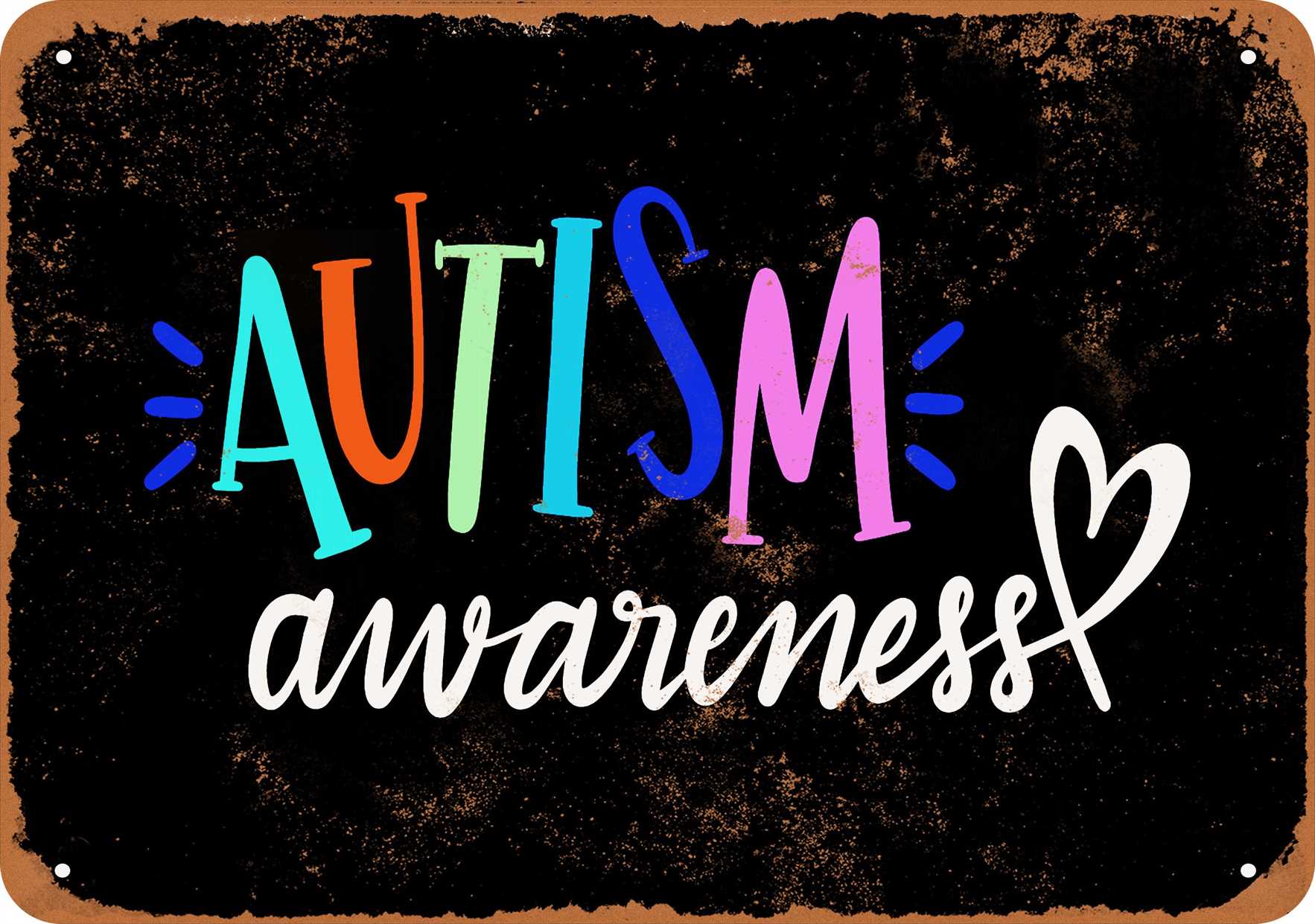 7 x 10 METAL SIGN - Autism Awareness (BLACK BACKGROUND) - Vintage Rusty ...