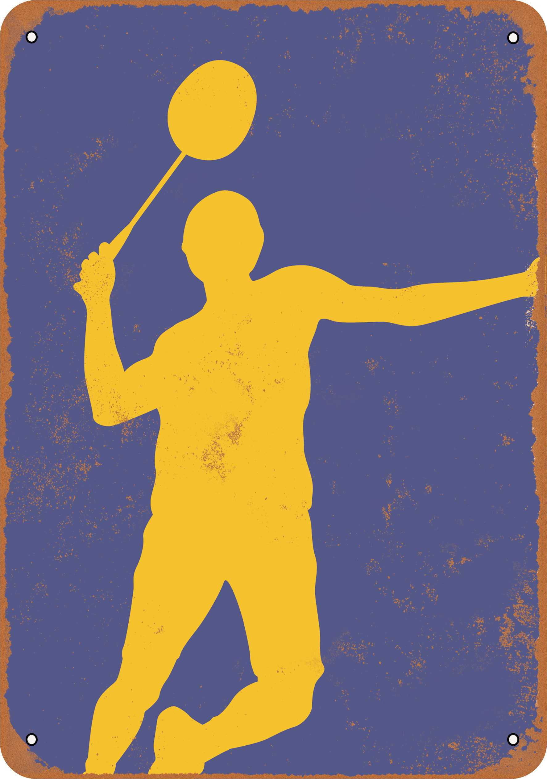 7 x 10 METAL SIGN - Badminton - Vintage Rusty Look - Walmart.com