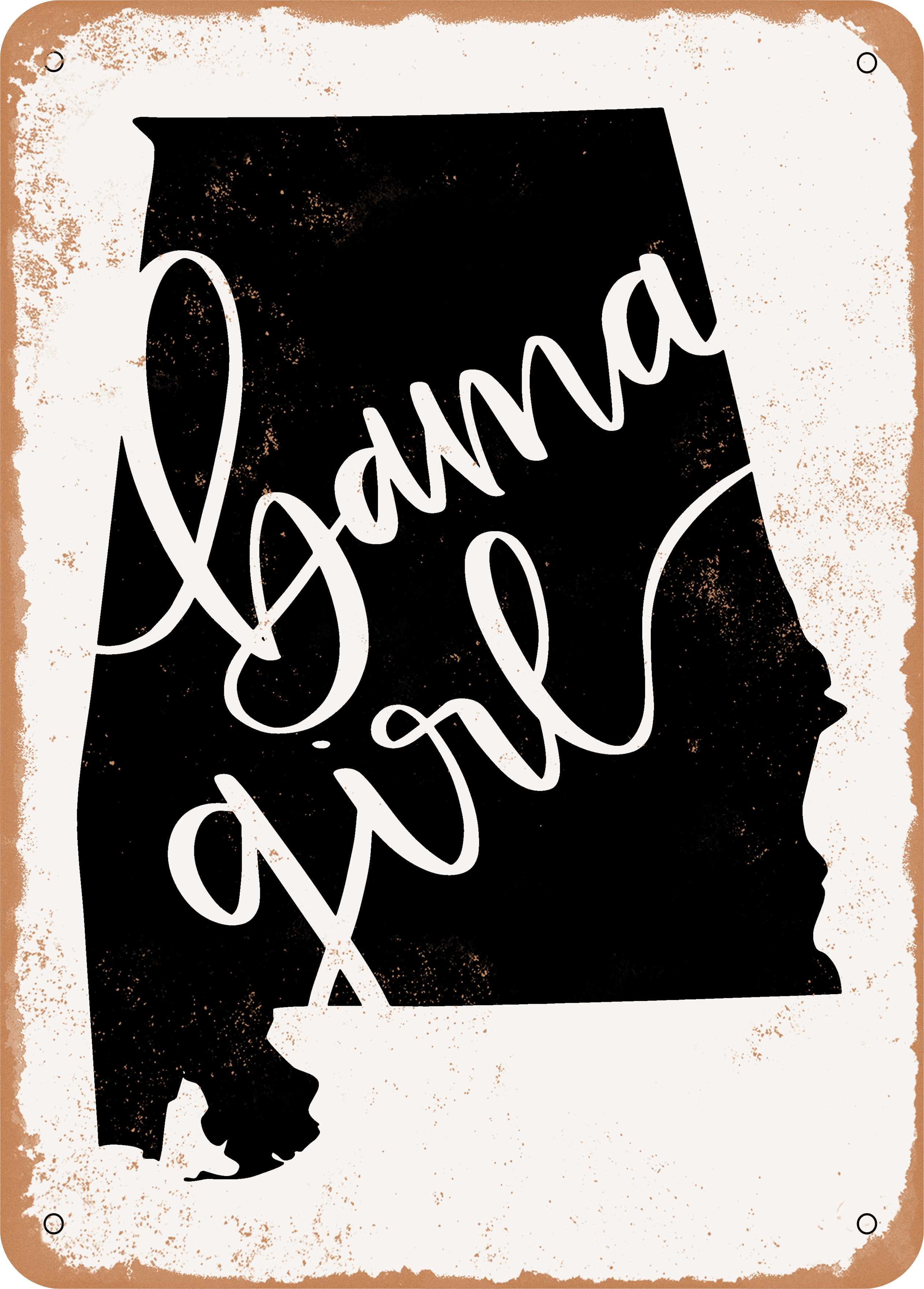 7 x 10 METAL SIGN - Bama Girl - Vintage Rusty Look - Walmart.com