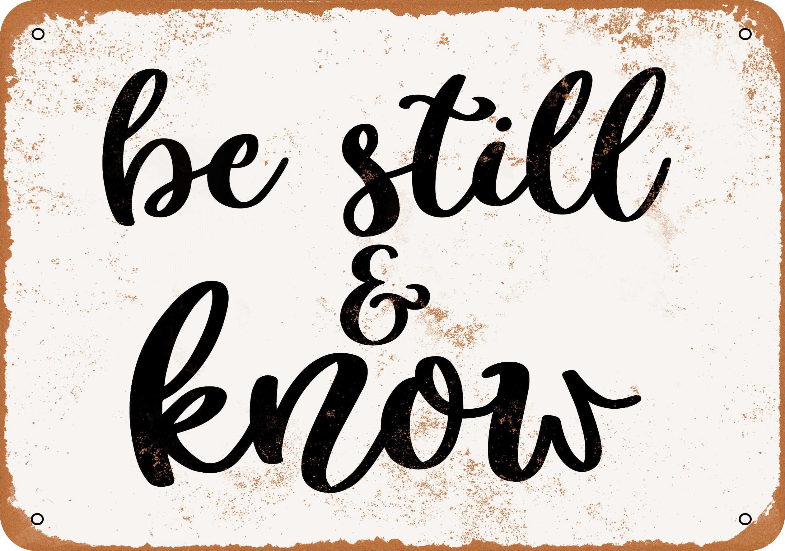 7 x 10 METAL SIGN - Be Still and Know - Vintage Rusty Look - Walmart.com