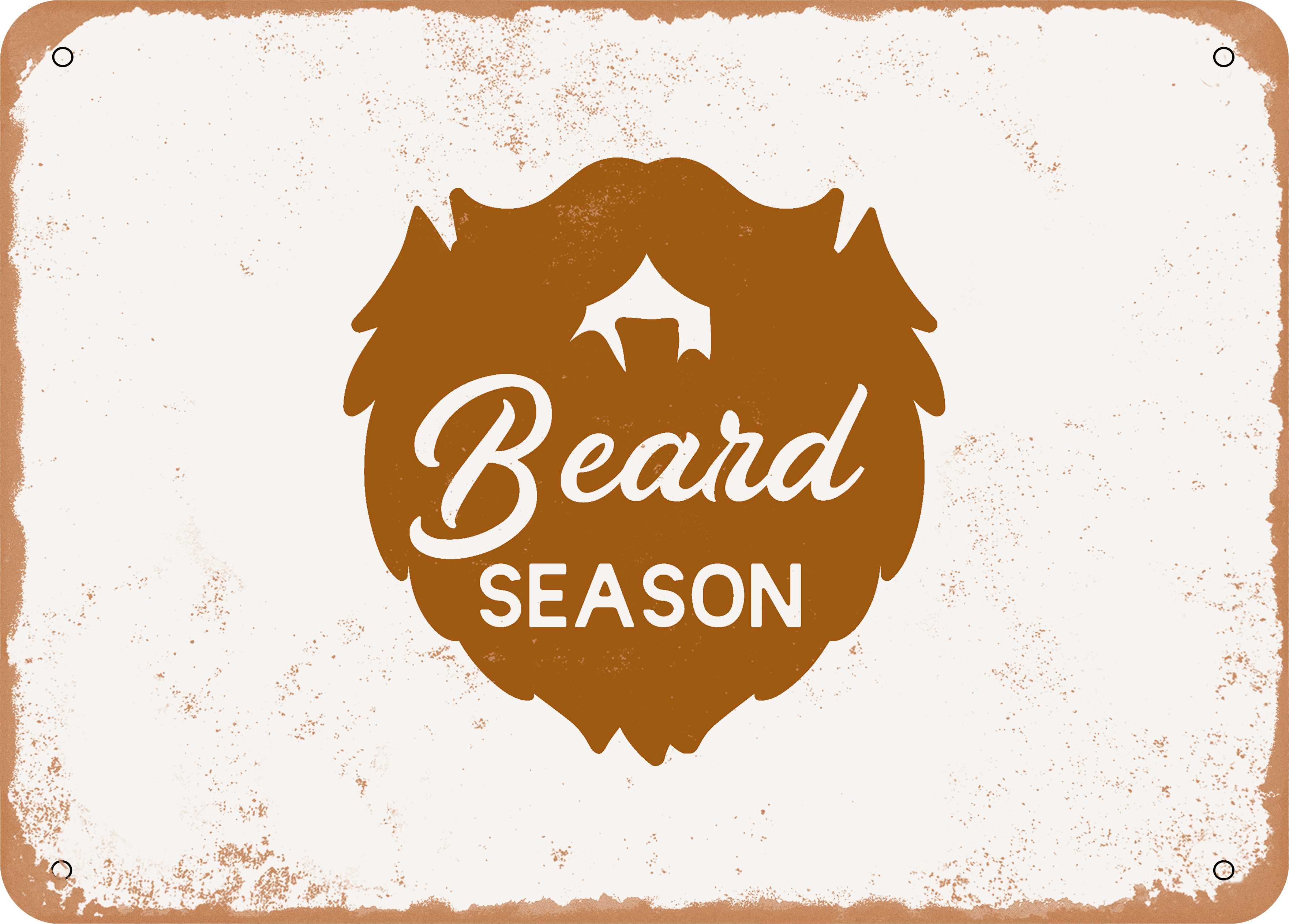 7 x 10 METAL SIGN - Beard Season - Vintage Rusty Look - Walmart.com
