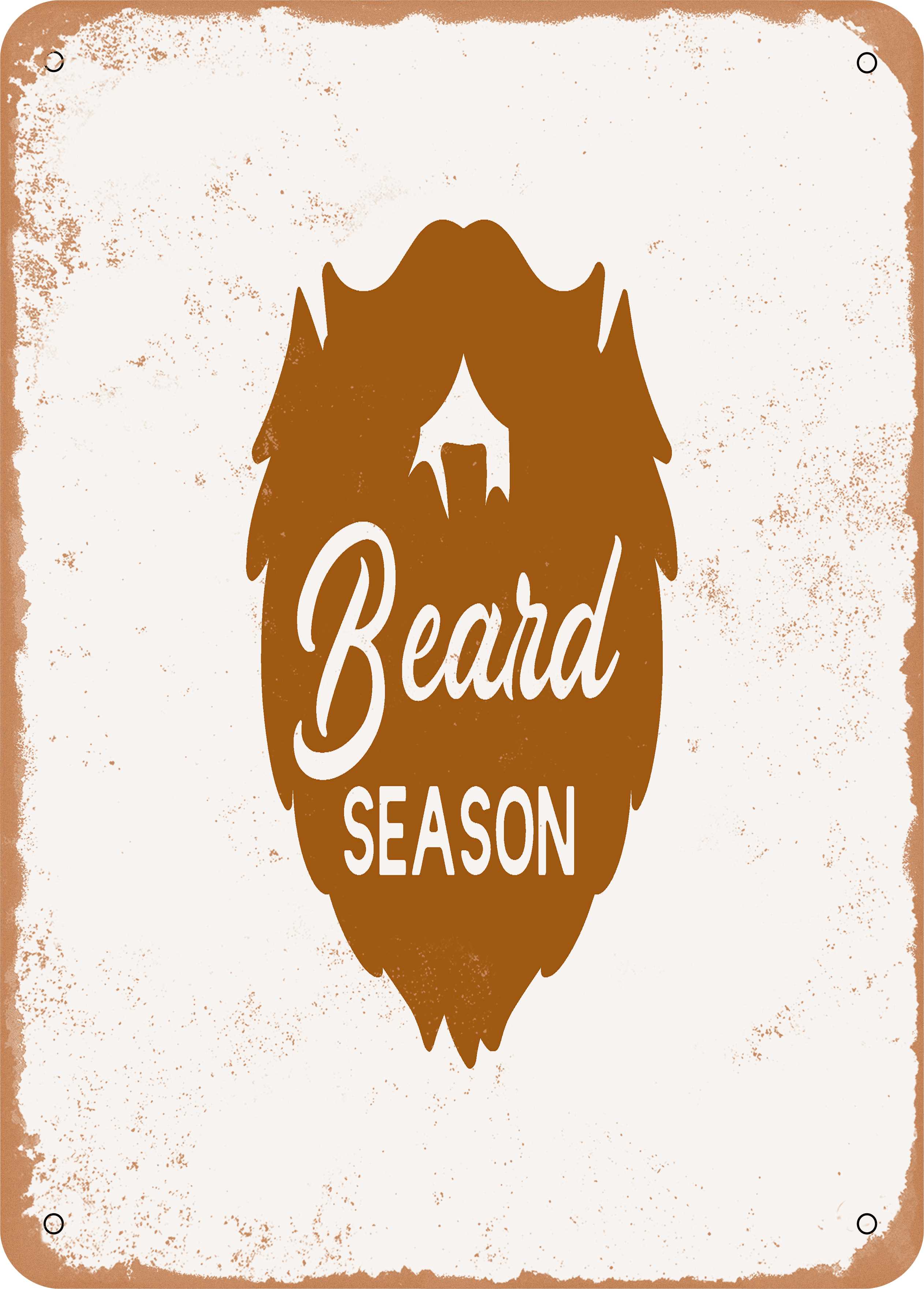 7 x 10 METAL SIGN - Beard Season - Vintage Rusty Look - Walmart.com